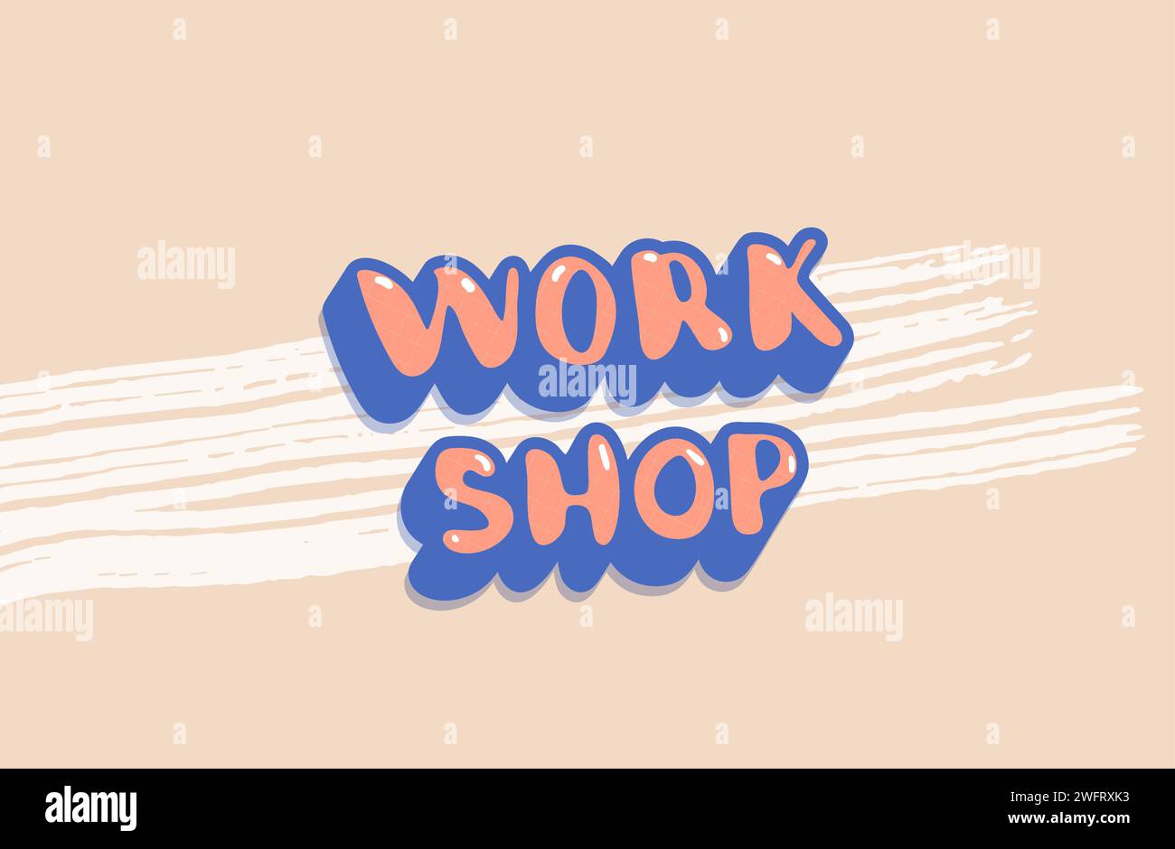 Workshop handwritten lettering banner. Template for educational event ...