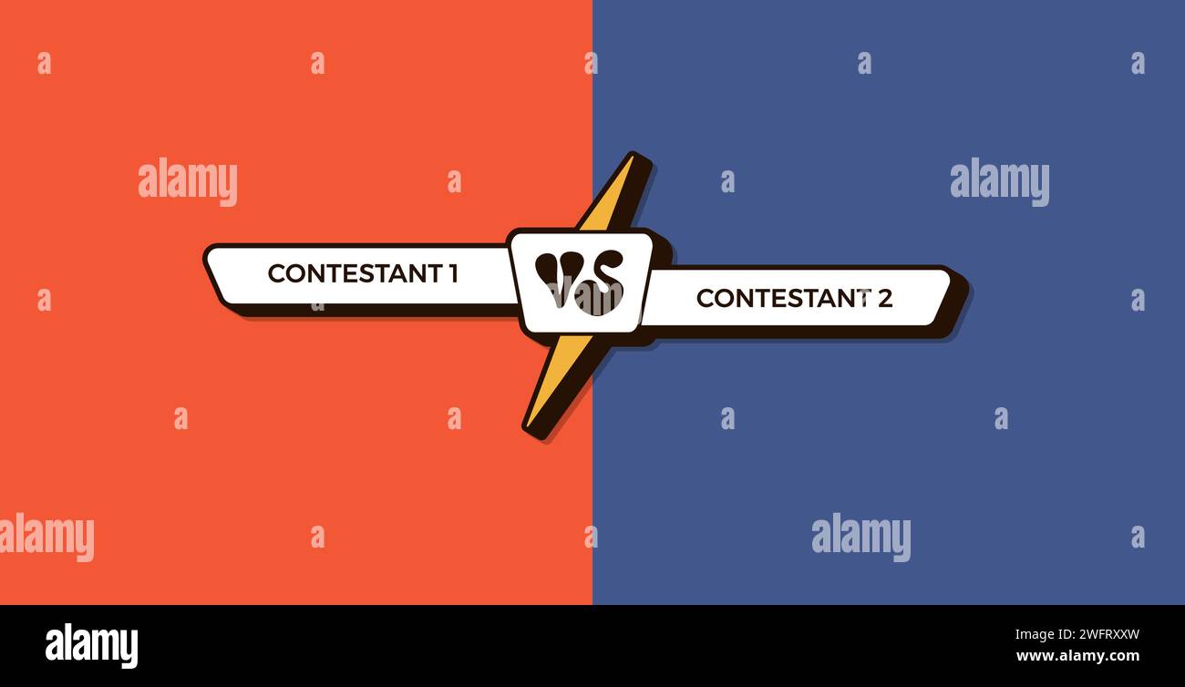 Versus comparison template. Vs poster. Battle cover with emblem and ...