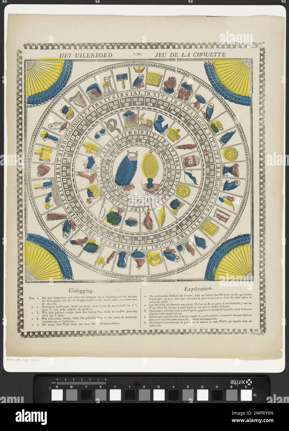 Het Uilenbord / La Chouette game, 1800 - 1899 print. gameboard The owl ...