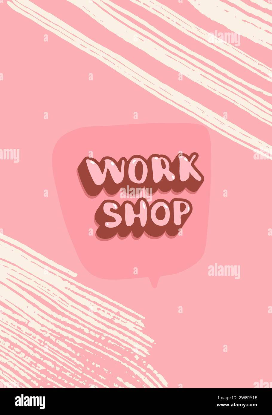 Workshop template with handwritten lettering banner. Poster for ...