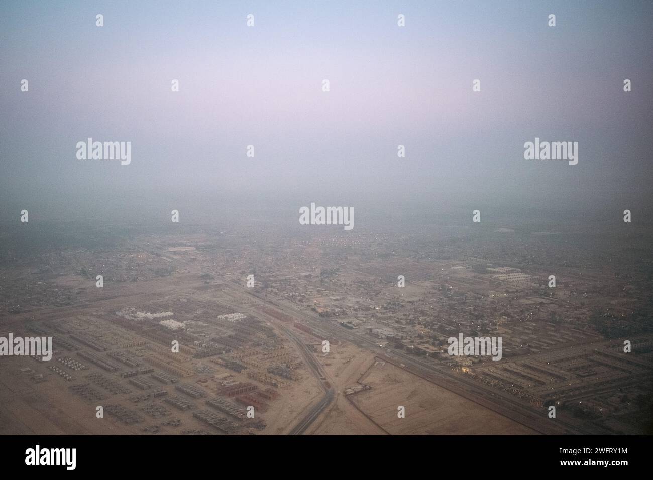 Iraq, Baghdad on 2022-10-15. Aerial photograph of an Iraqi landscape ...