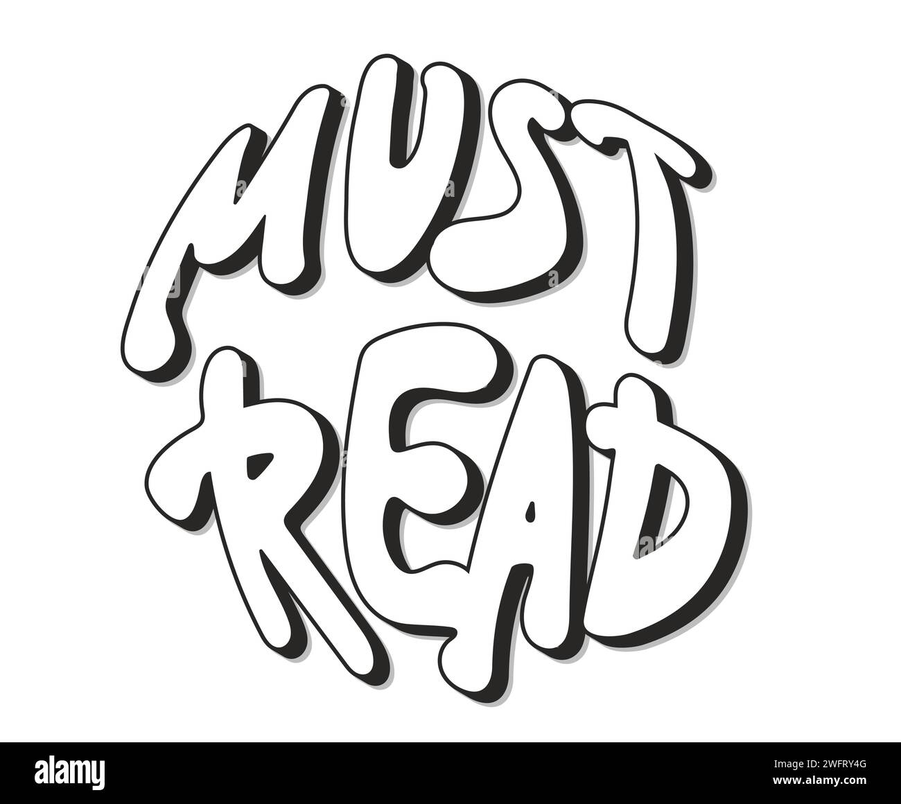 Must read lettering in round shape. Hand drawn text in retro style ...