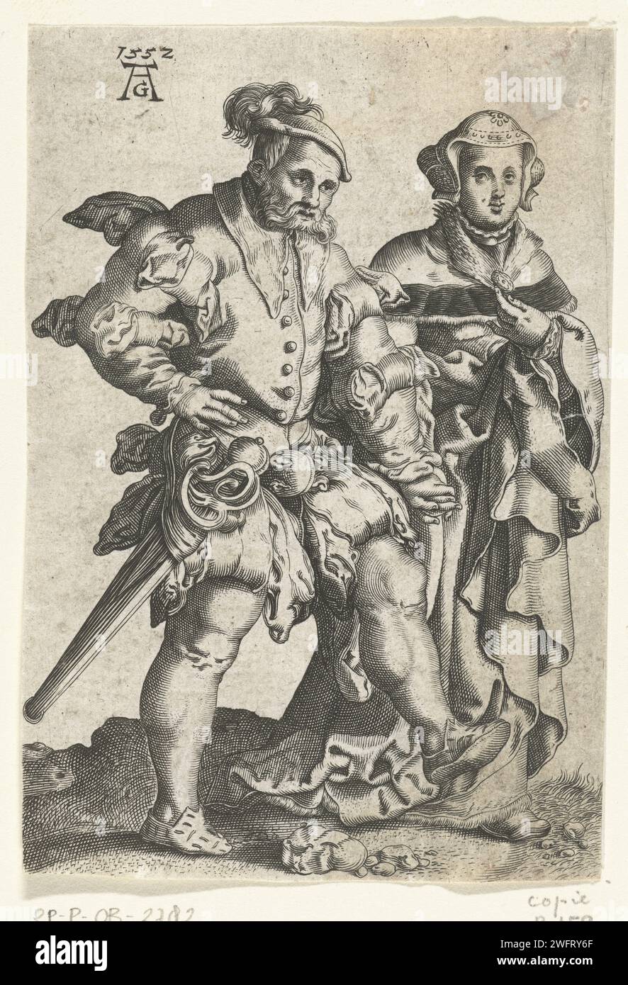 Dancing couple, Anonymous, After Heinrich Aldgrever, 1552 - 1610 print ...