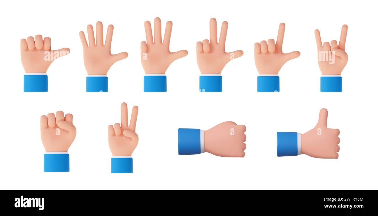 Two 3d cartoon hands Stock Vector Images - Alamy