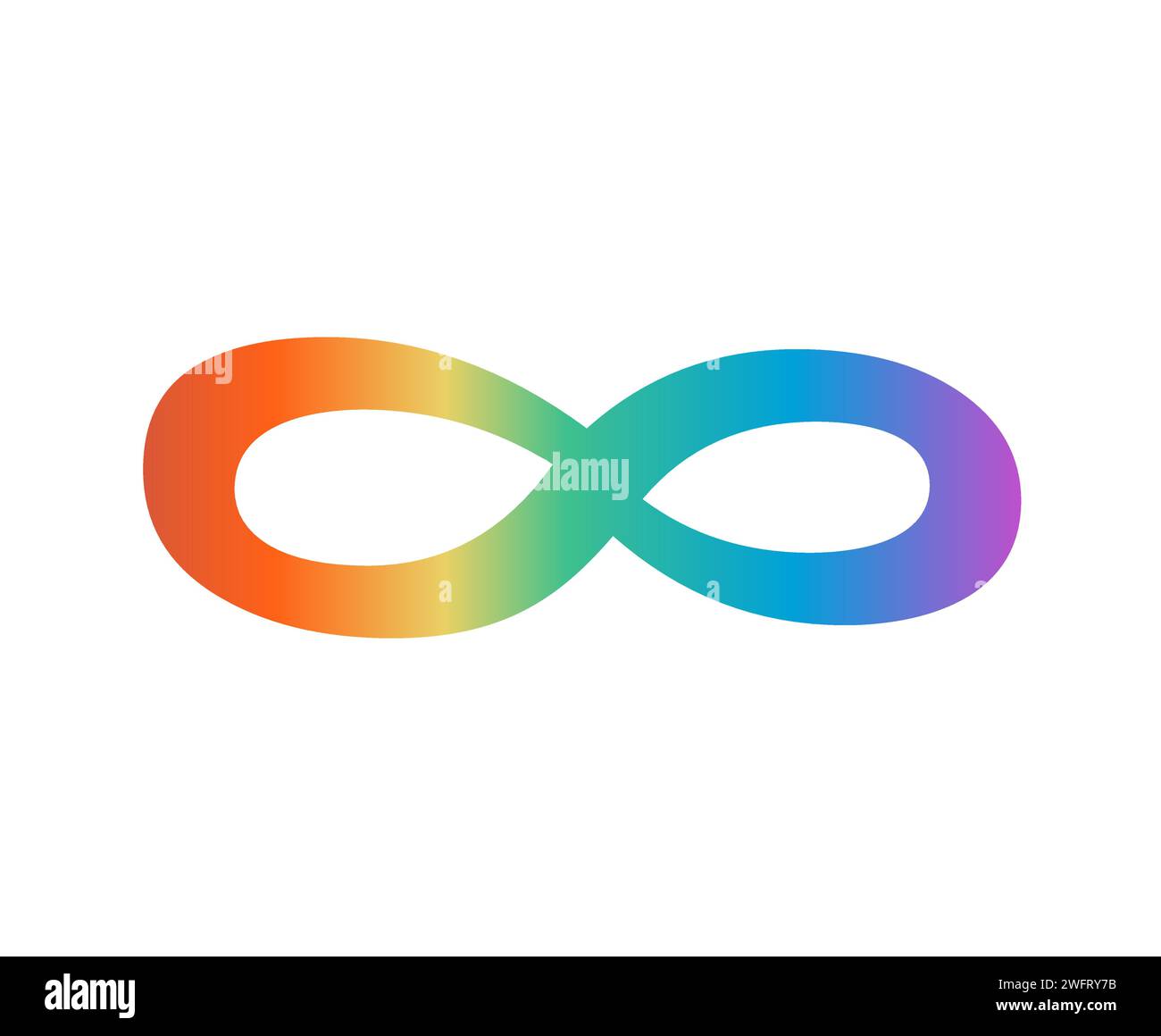 Neurodiversity colorful sign. Infinity symbol isolated on white ...
