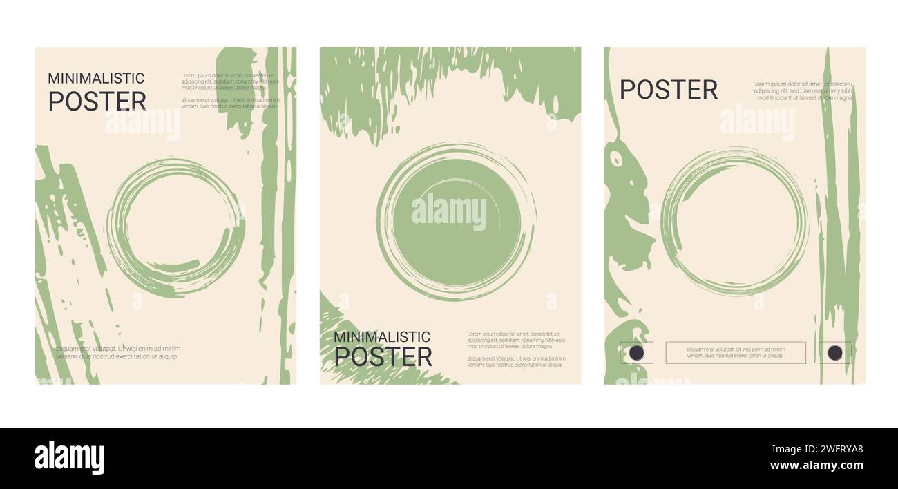 Abstract posters. Set of eco style banners template. Minimalistic ...
