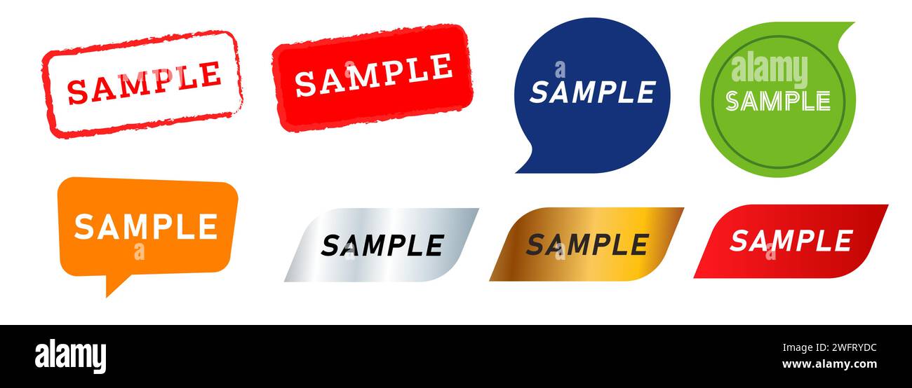 sample speech bubble stamp label sticker sign tester try example ...