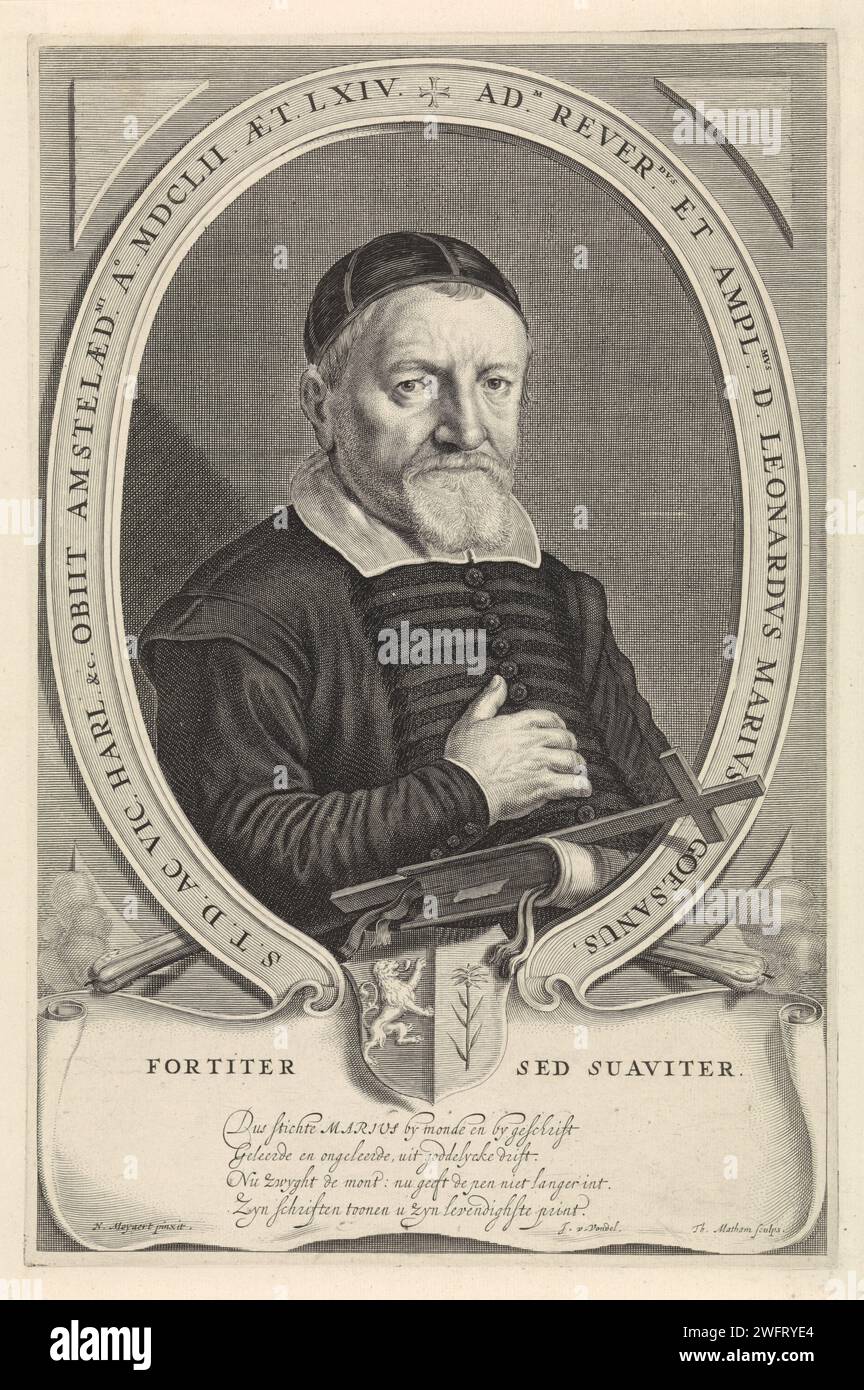 Portrait of Leonard Marius van der Goes, Theodor Matham, After Claes ...