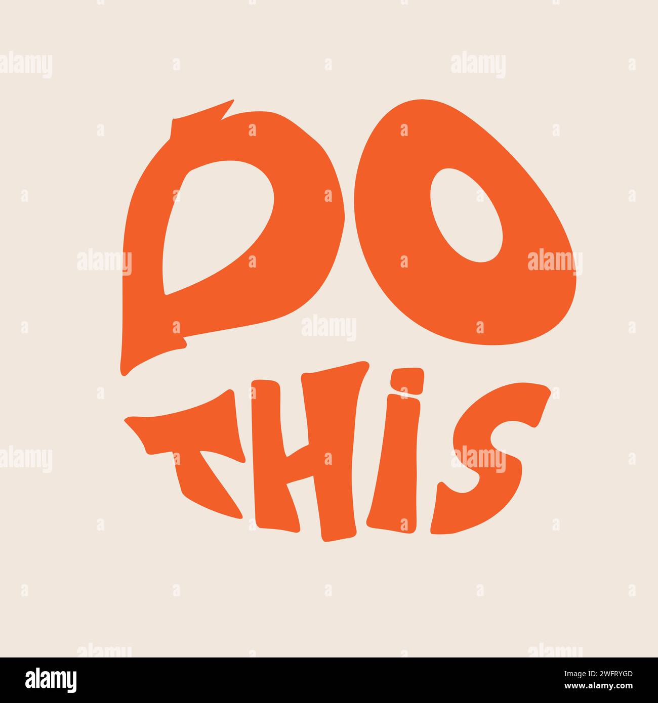 Do this lettering in circle shape. Motivated hand drawn text in retro ...