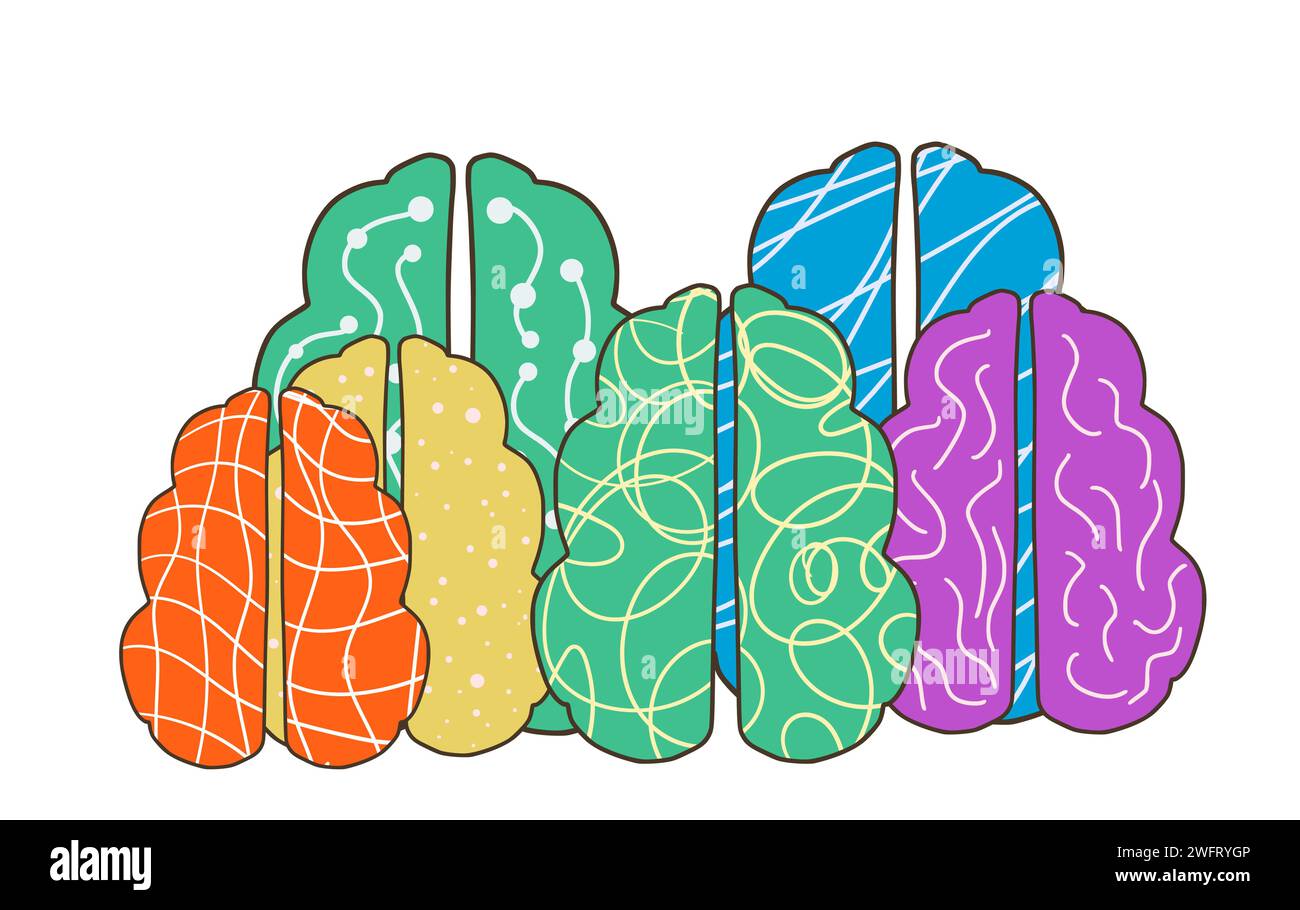 Neurodiversity symbol. Brainstorming, creative thinking sign. Colorful ...