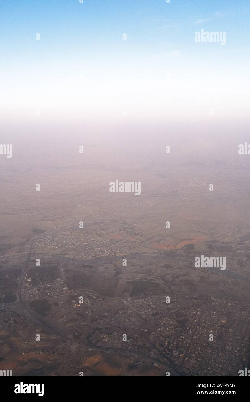 Iraq, Baghdad on 2022-10-15. Aerial photograph of an Iraqi landscape ...