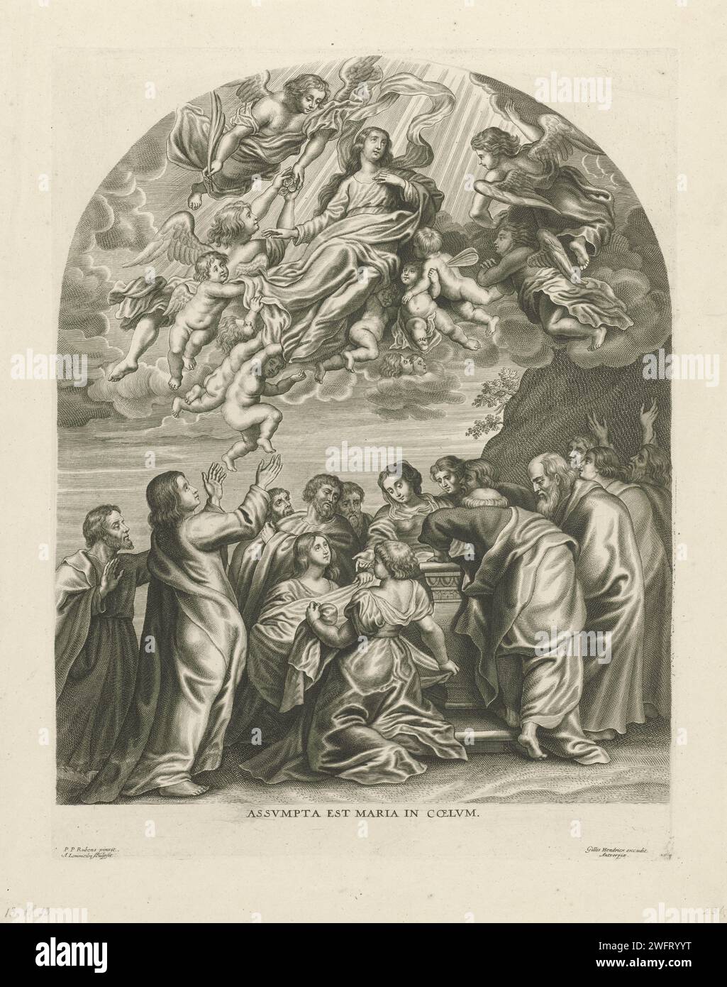 Ascension of Maria, Adriaen Lommelin, after Peter Paul Rubens, 1630 ...