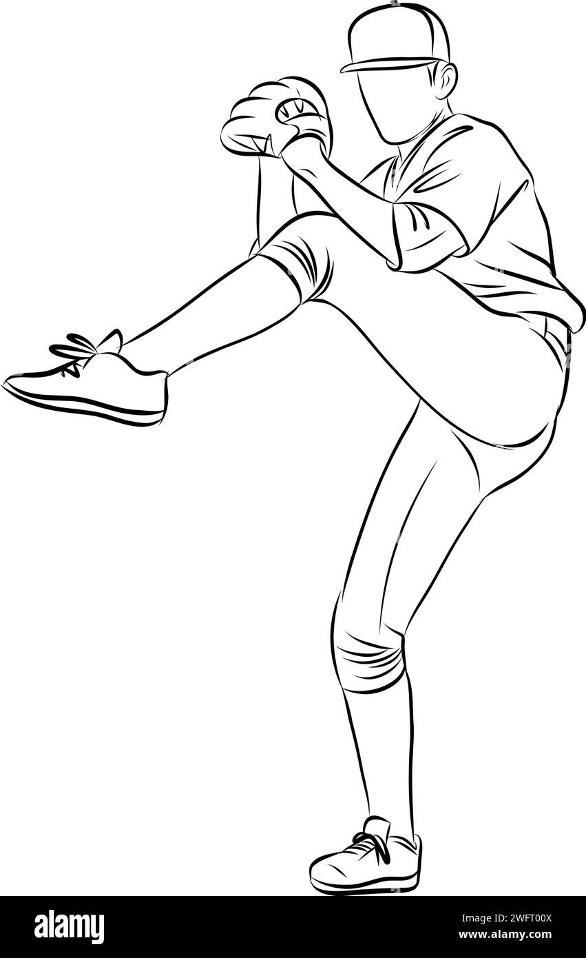 Baseball players in dynamic action in action sketch illustration Stock ... Baseball players in dynamic action in action sketch illustration Stock ...