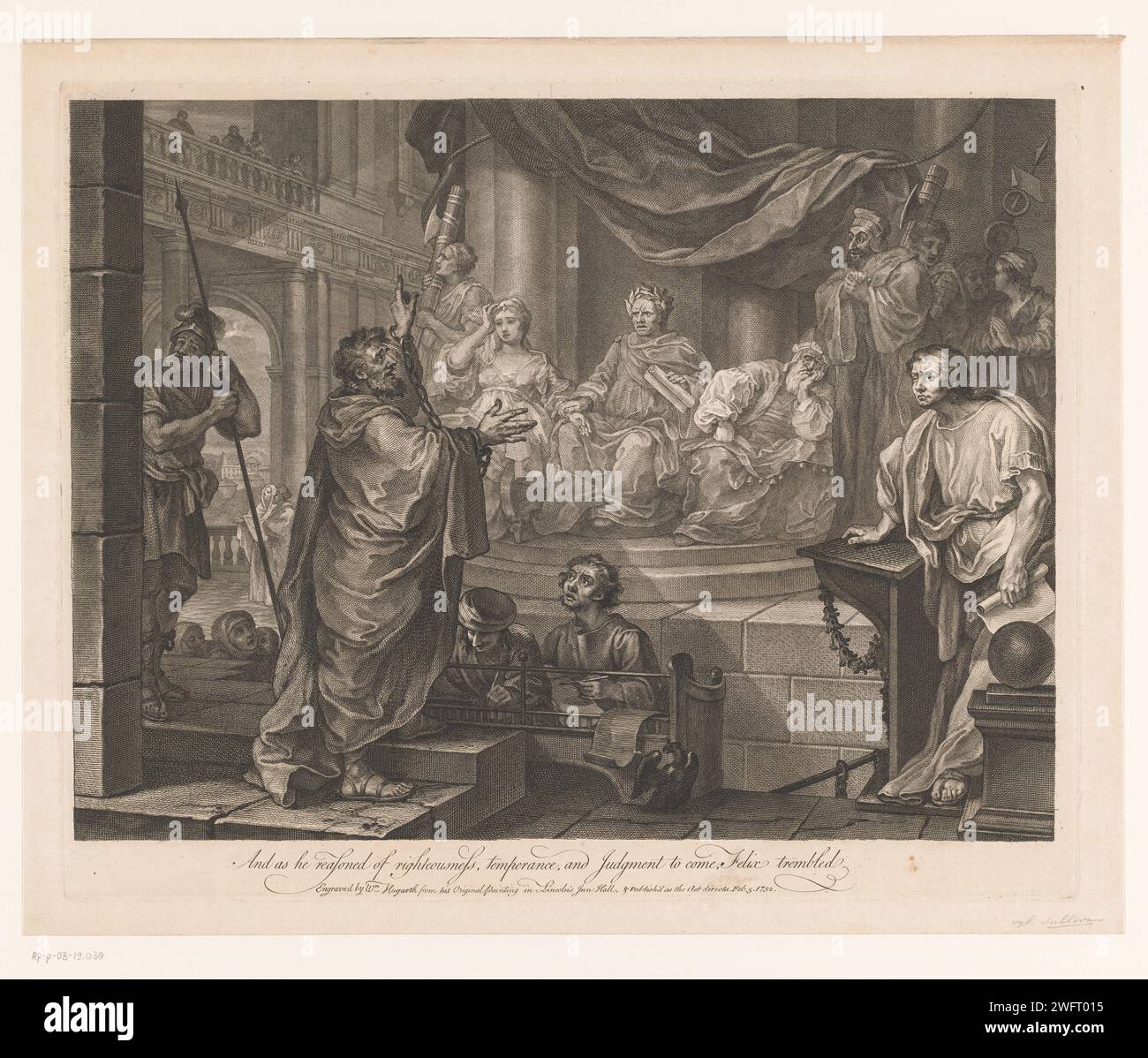 Paul brought for Felix by Tertullus, William Hogarth, 1752 print Text ...