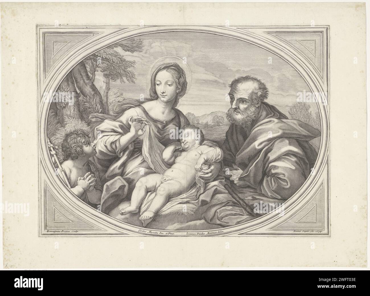 Heilige Familie Met de Jonge Johannes de doper, Giovanni Girolamo ...