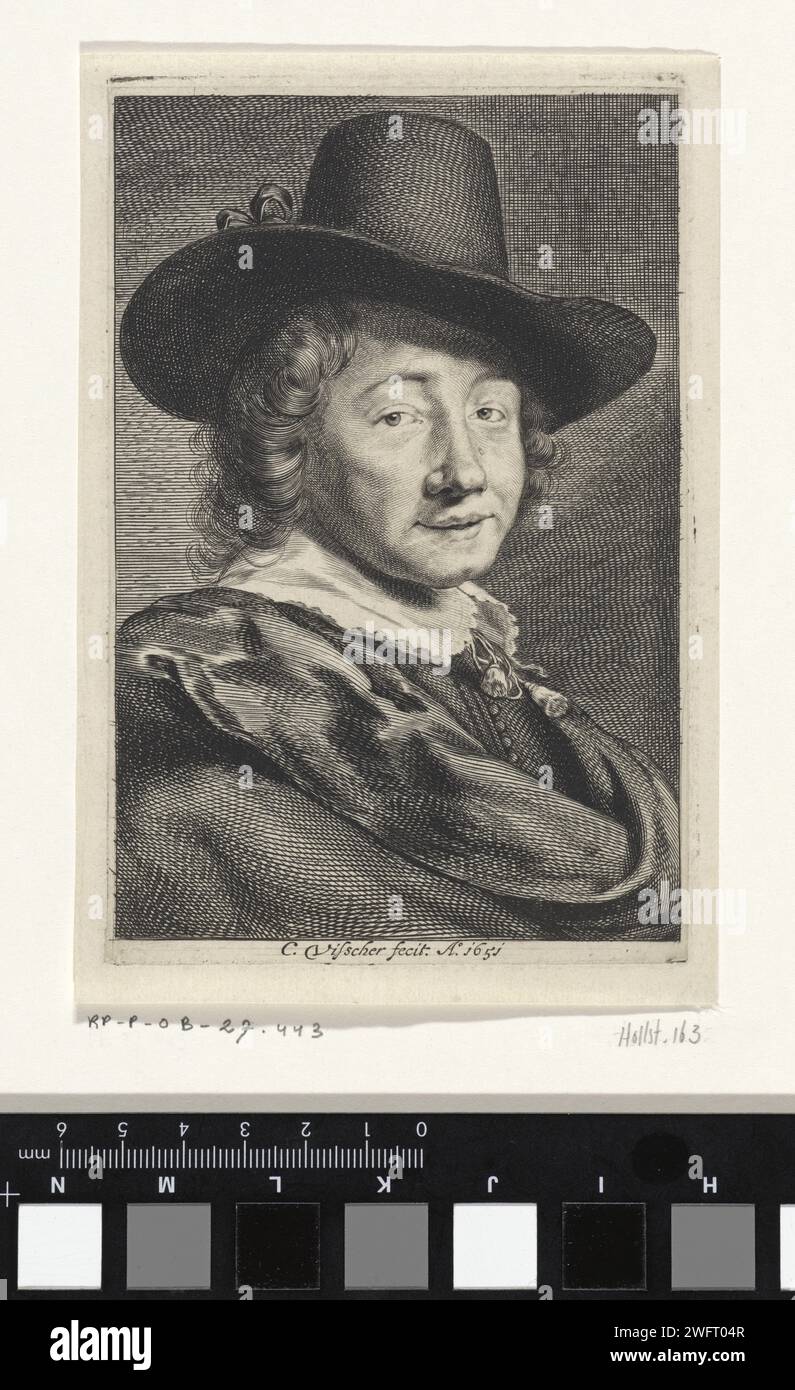 Self -portrait of Cornelis Visscher, Cornelis Visscher (II), 1651 print ...
