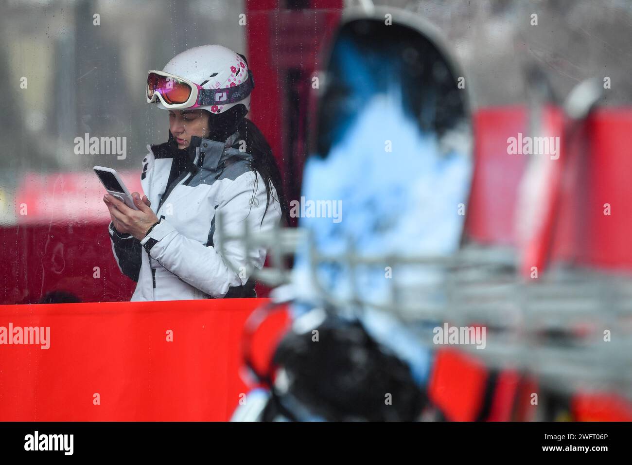 Liberec, Czech Republic. 01st Feb, 2024. Skiing in the Jested Ski ...