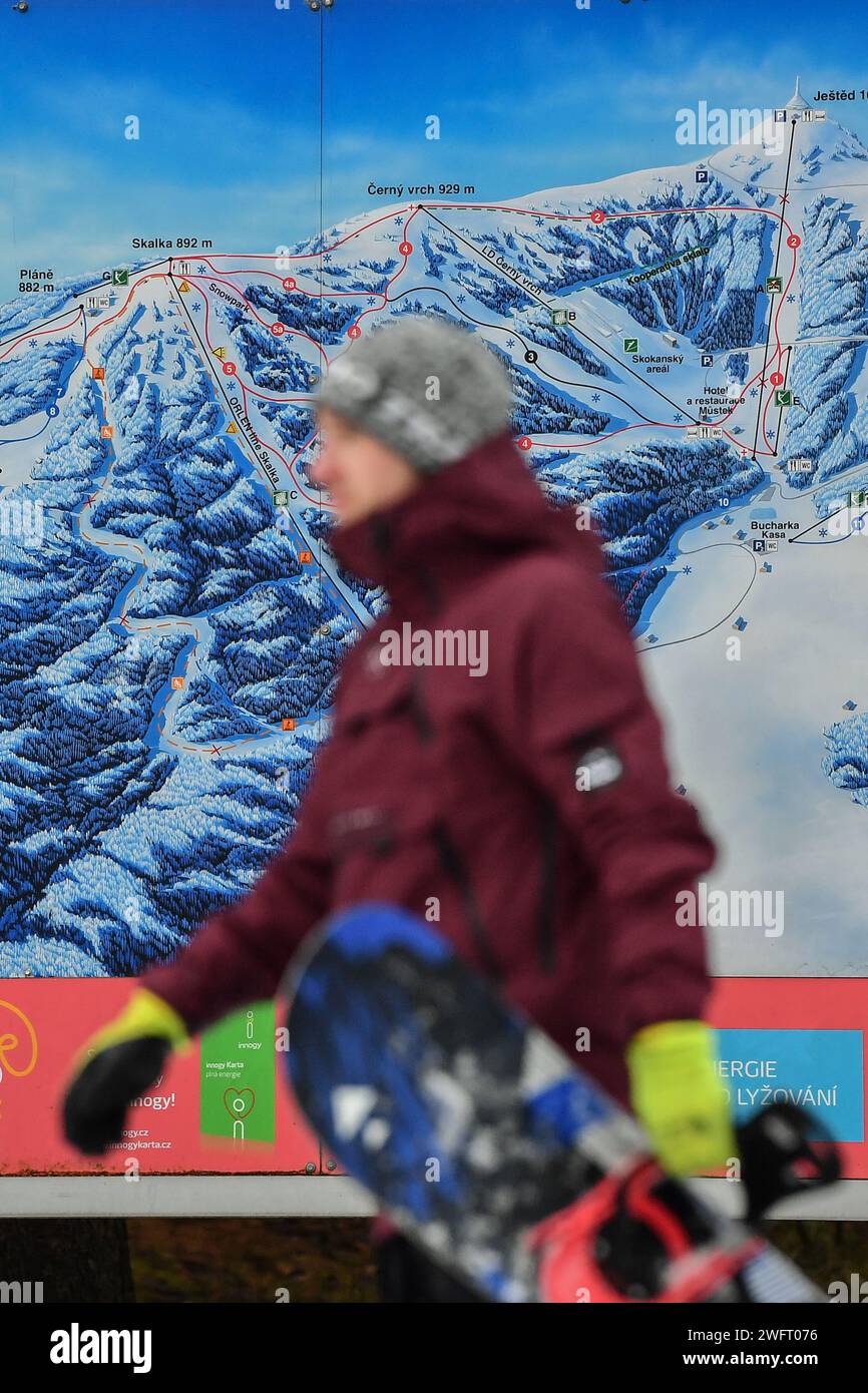 Liberec, Czech Republic. 01st Feb, 2024. Skiing in the Jested Ski ...