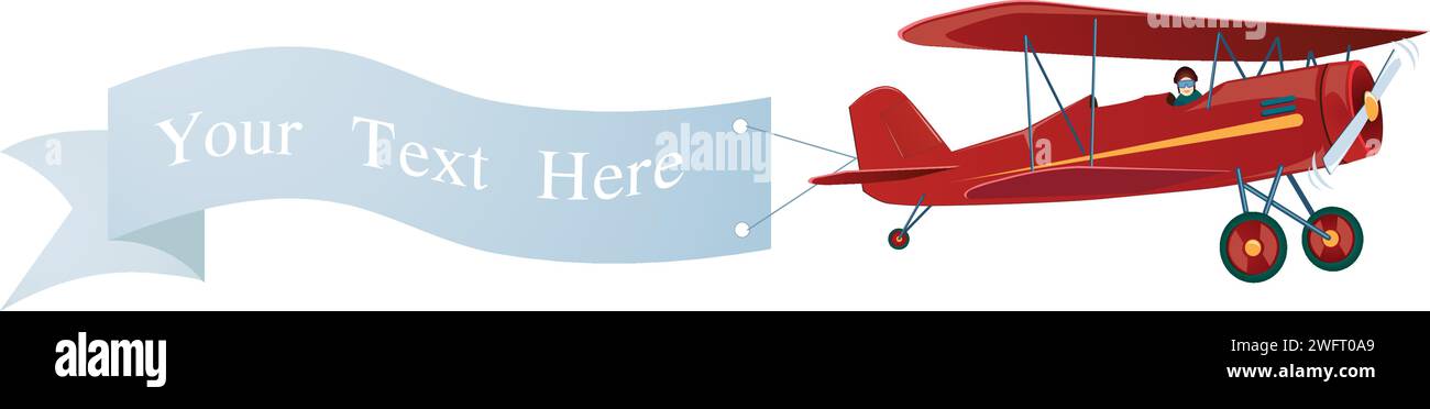 Airplane with poster .Flying airplane on a white background.Vector ...
