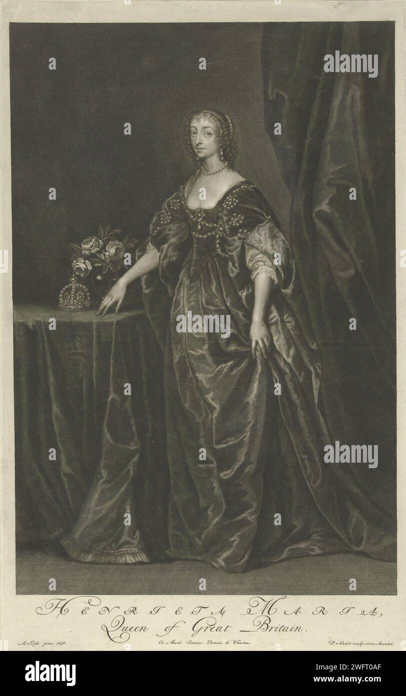Portrait of Henrietta Maria van Bourbon, Queen of England, Pieter van ...