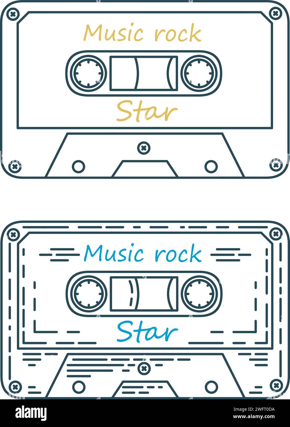 Vintage 80s cassette audio Stock Vector Images - Alamy