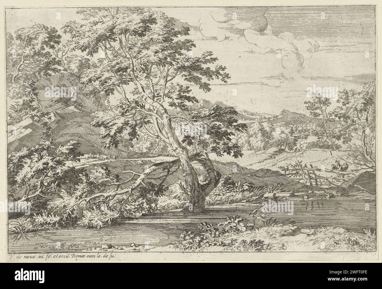 Landscape with a tree in the water, Franciscus de Neve, 1660 - 1666 ...