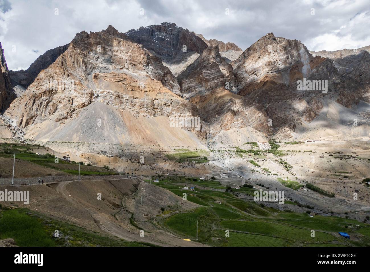 View of the oasis of Lingshed on the trans-Zanskar trek, Ladakh, India ...