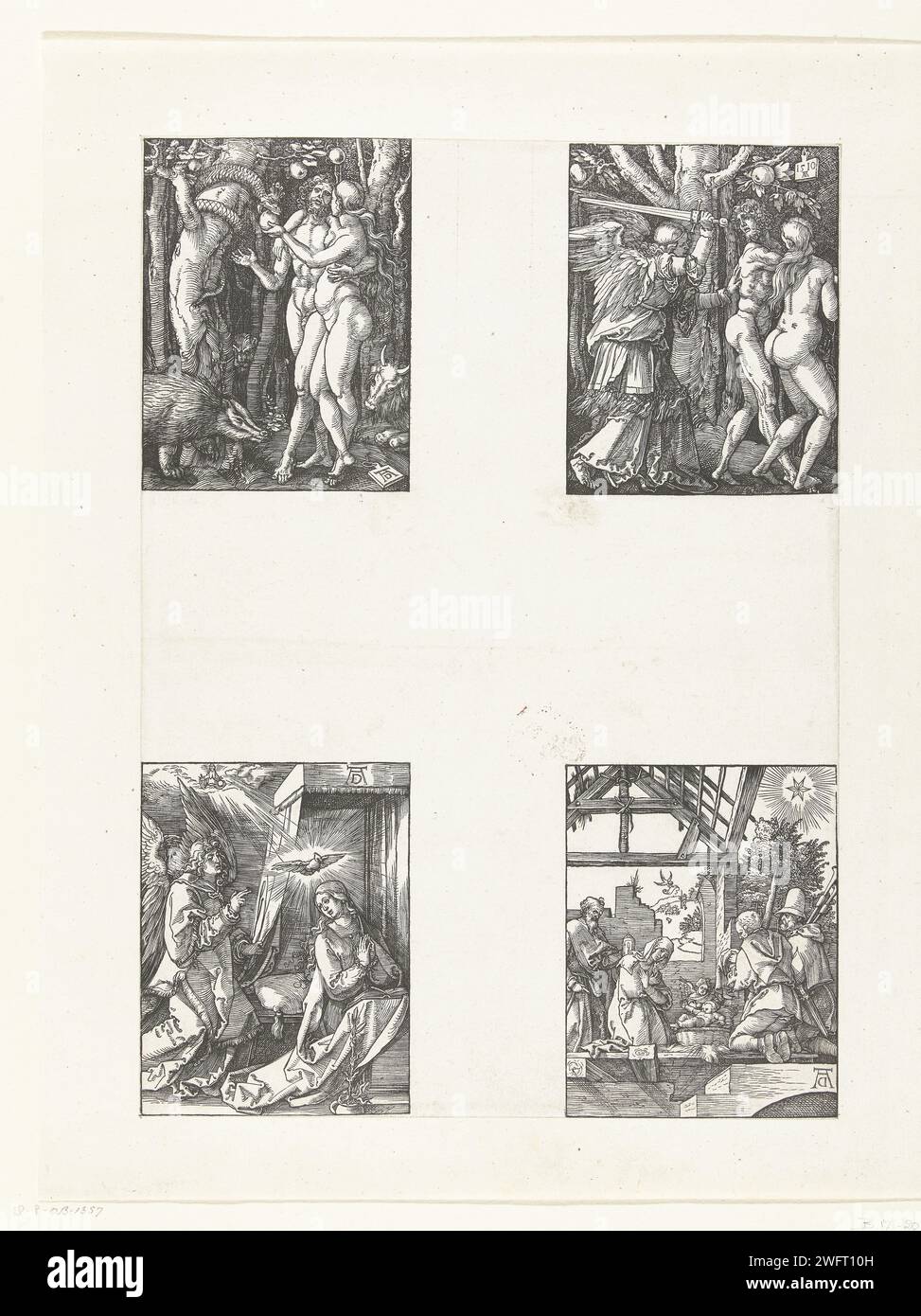 Fall, Adam and Eva driven from paradise, annunciation, worship of the ...