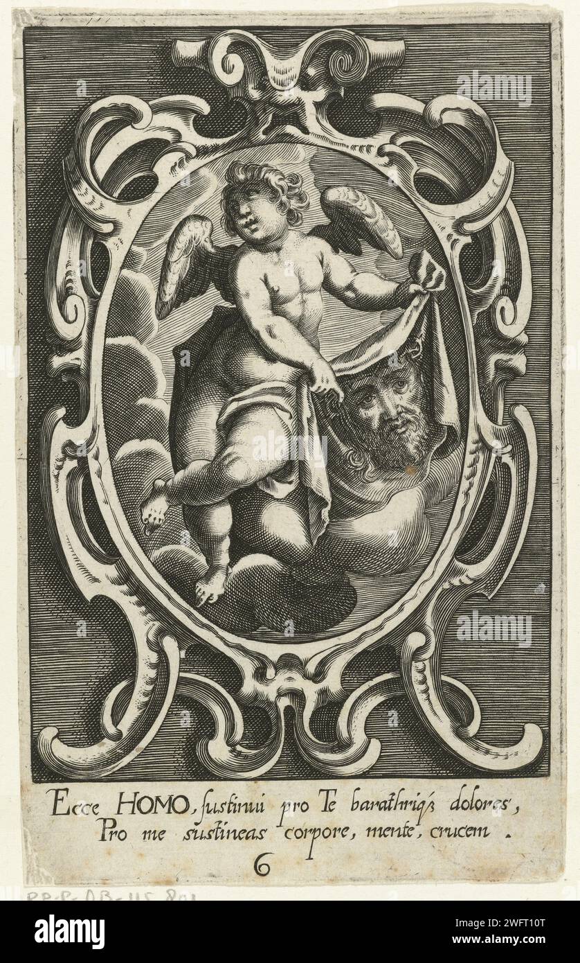 Veronica sweat cloth, worn by an angel, Raphael Custos, After Lucas ...