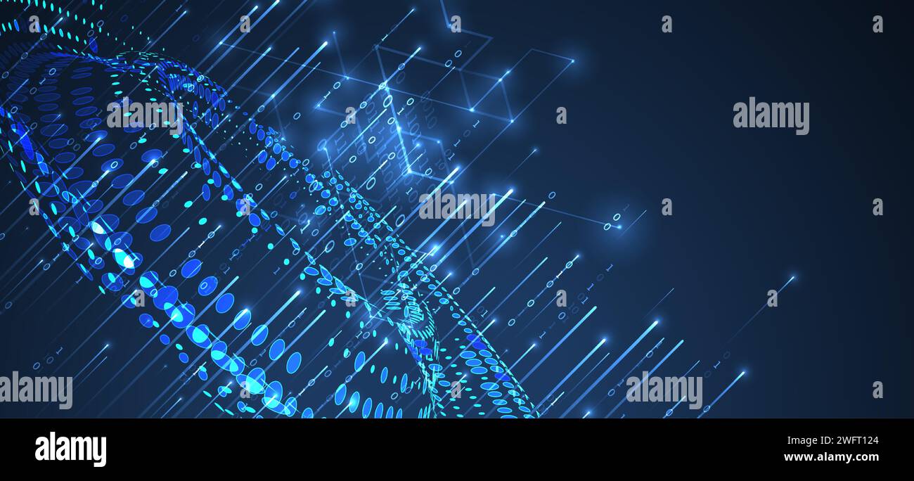 Big Data. Abstract digital futuristic wireframe vector illustration on technology background ...