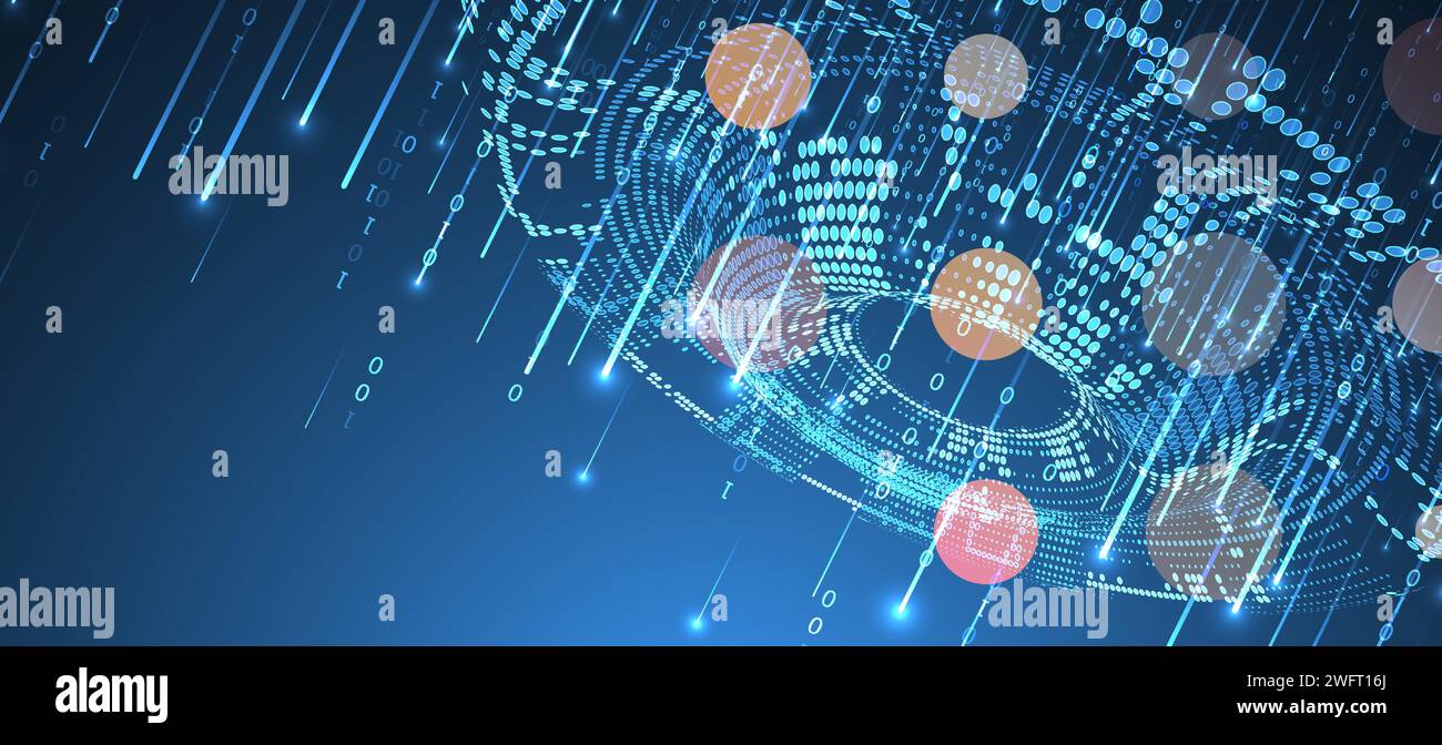 Big Data. Abstract digital futuristic wireframe vector illustration on ...