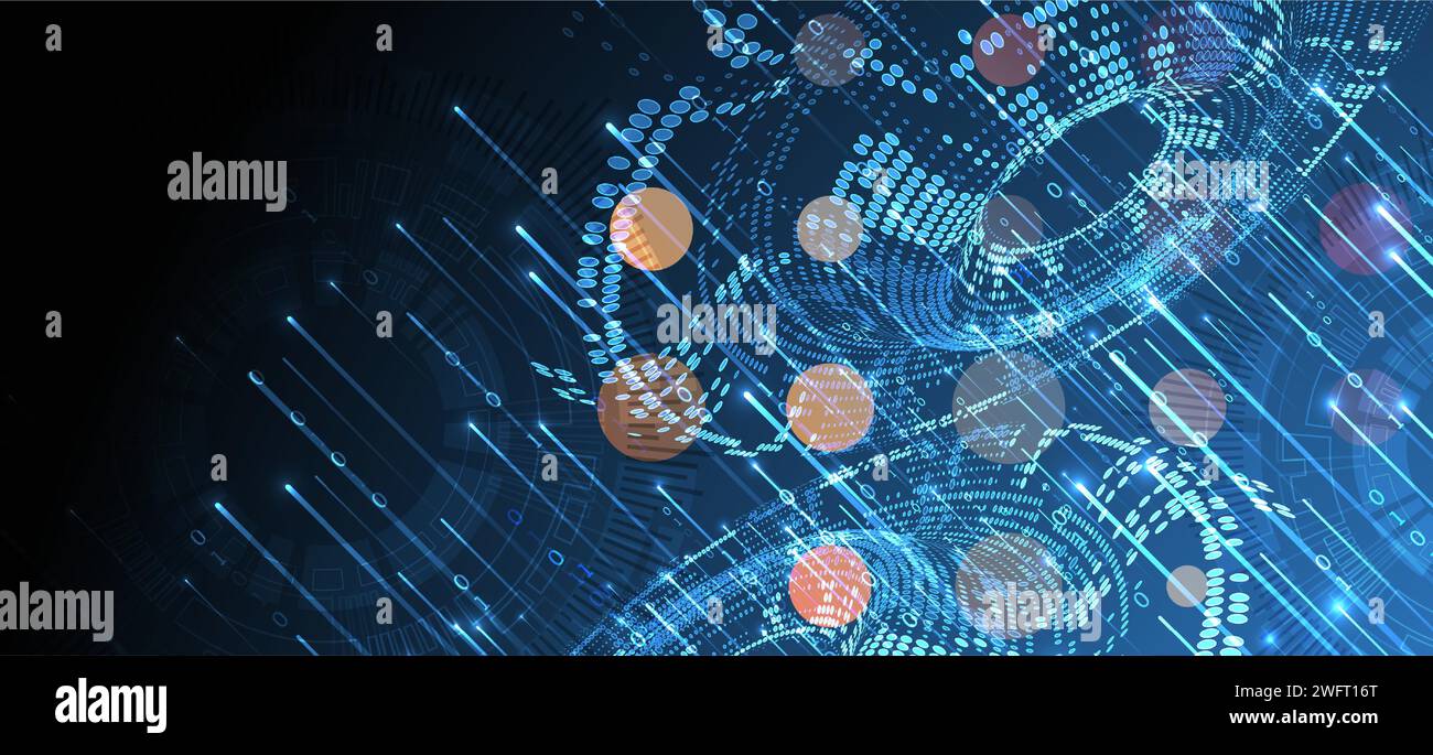 Big Data. Abstract digital futuristic wireframe vector illustration on technology background ...