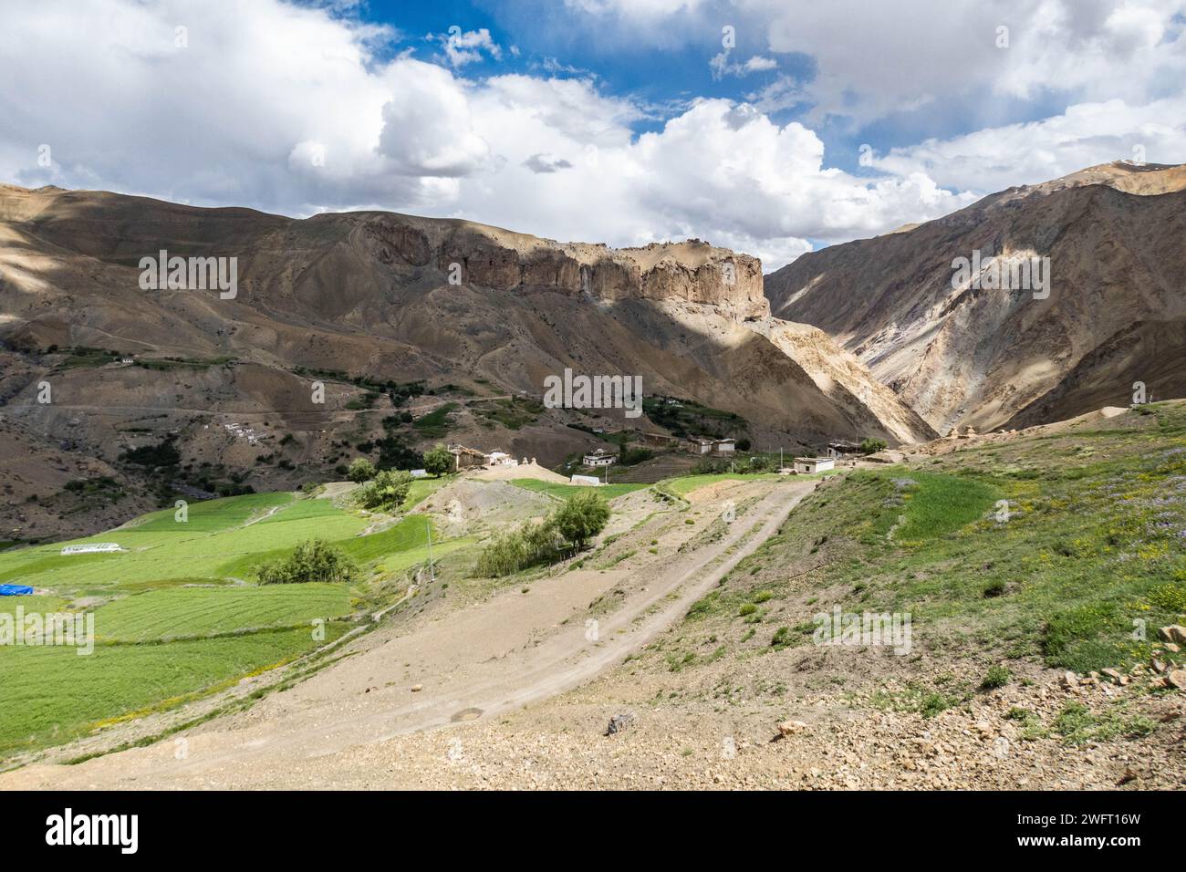 View of the oasis of Lingshed on the trans-Zanskar trek, Ladakh, India ...