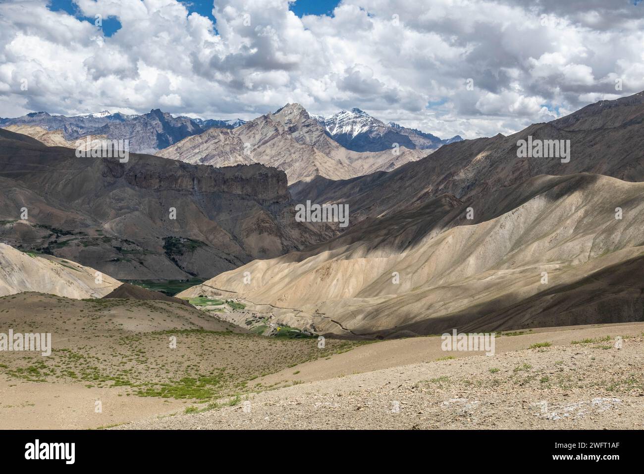 View of the oasis of Lingshed on the trans-Zanskar trek, Ladakh, India ...