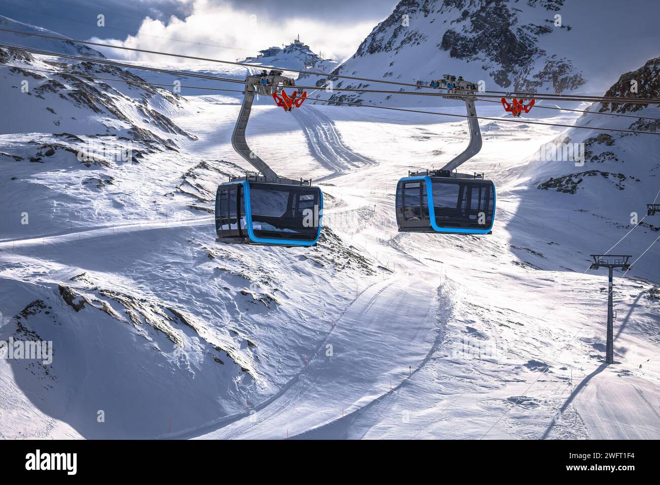 Matterhorn Glacier Paradise gondola and ski area in Zermatt view ...