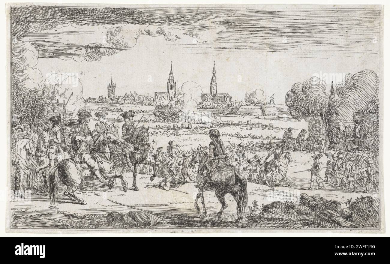 Siege of a city, Jan Wyck (attributed to), 1654 - 1702 print The siege ...