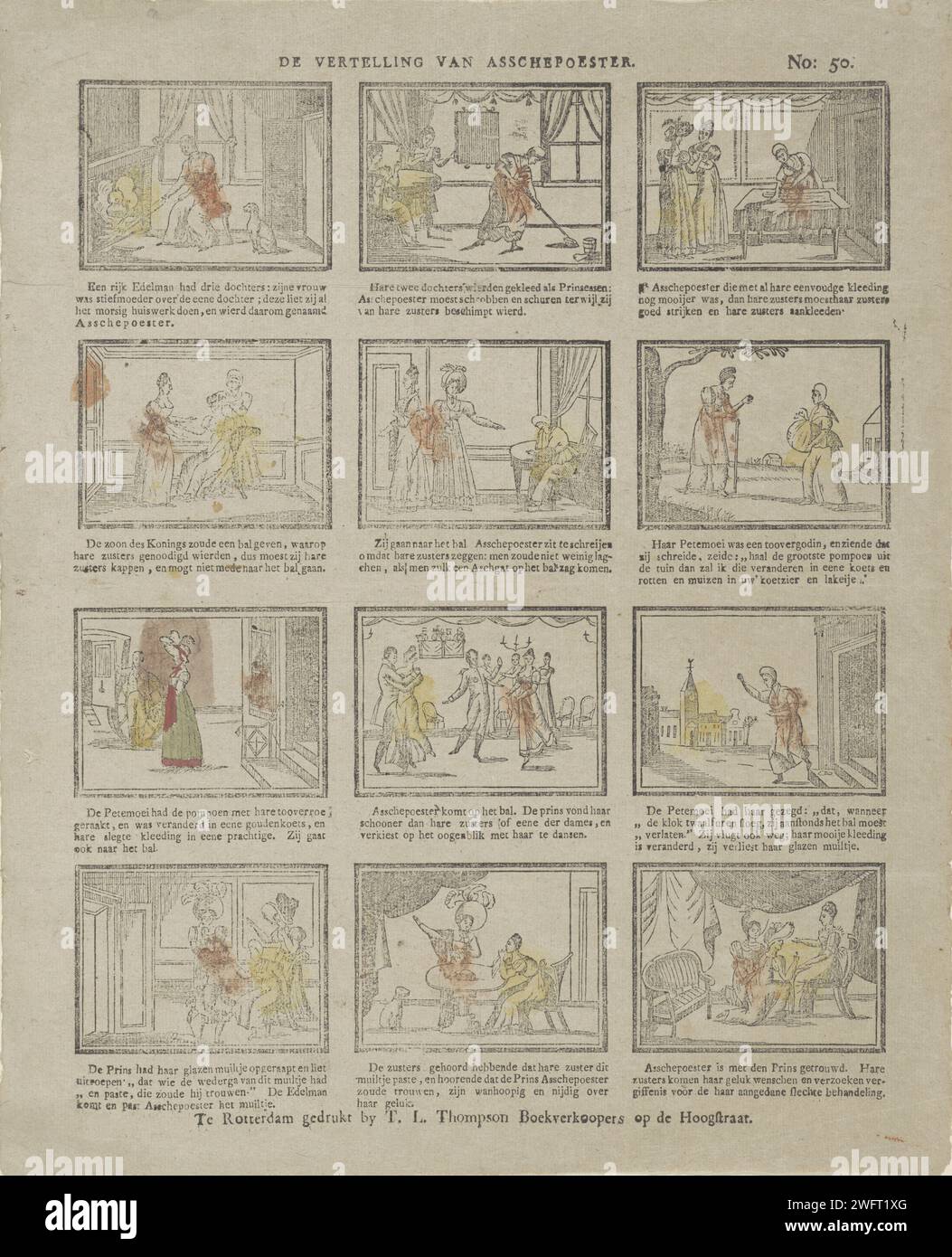 The story of Asschepoester, T.L. Thompson, 1825 - 1838 print Leaf with ...