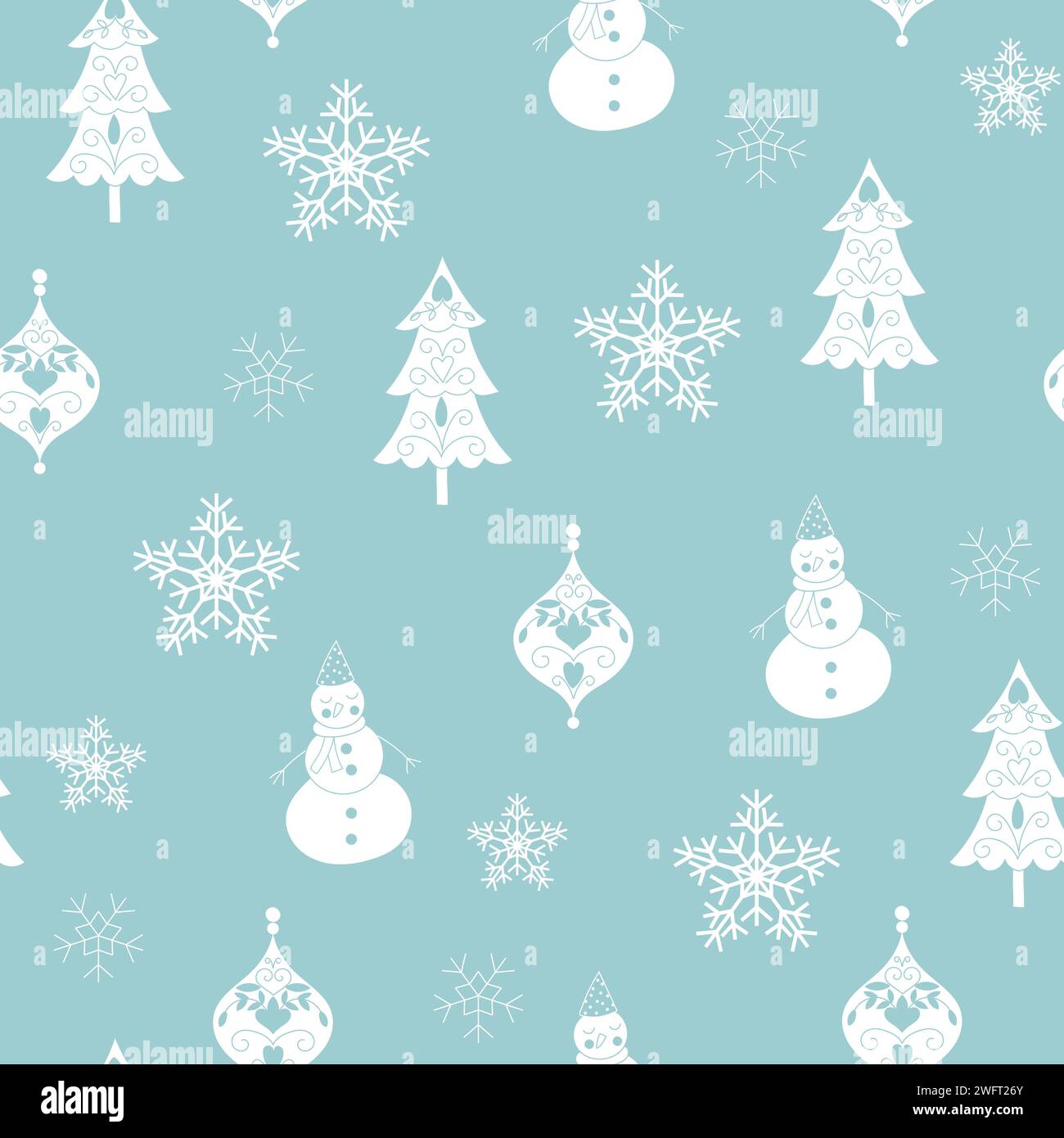 Snowman christmas tree pattern Stock Vector Images - Alamy