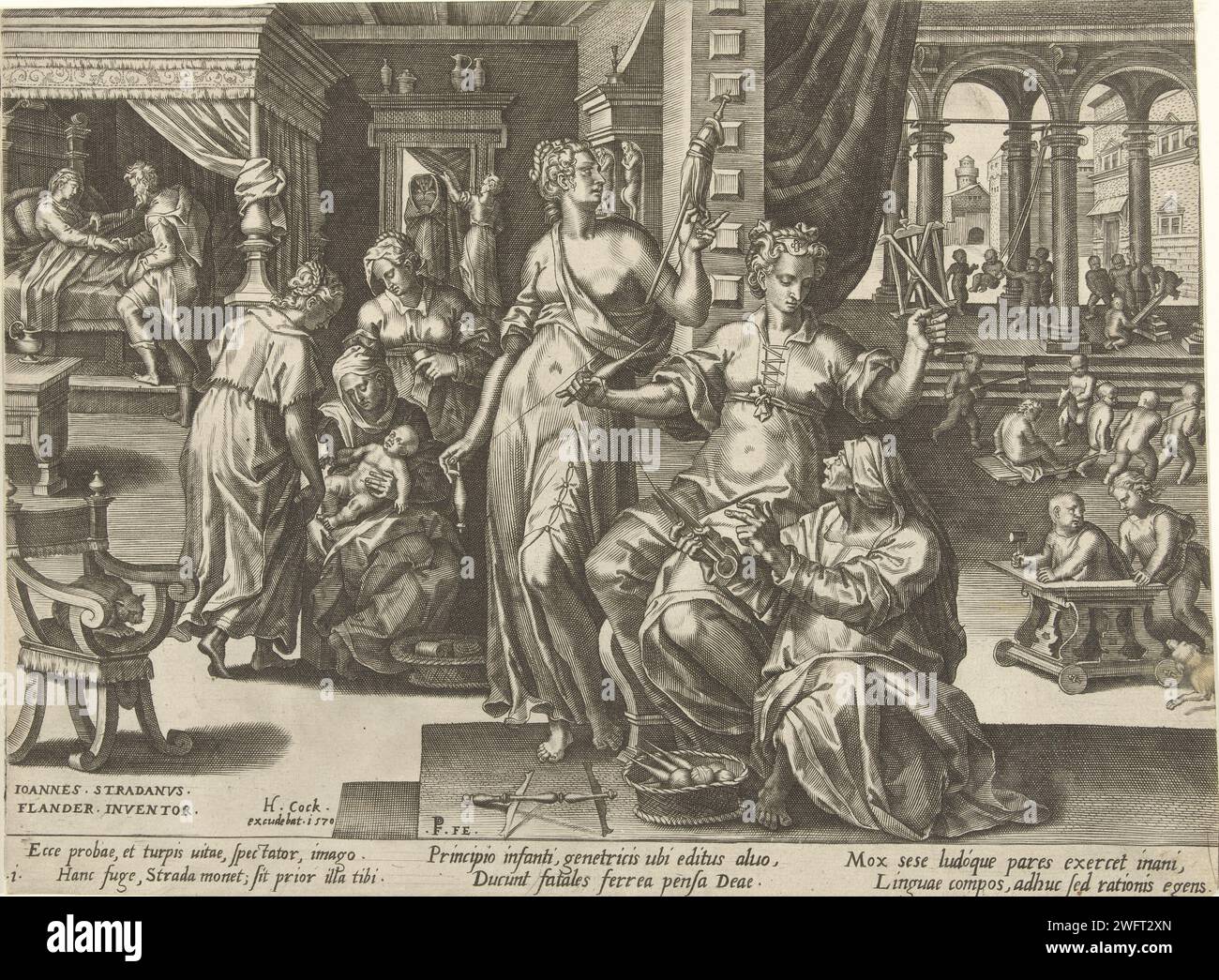 Birth, 1570 print The three branch goddinnen Lachesis, Atropos and ...