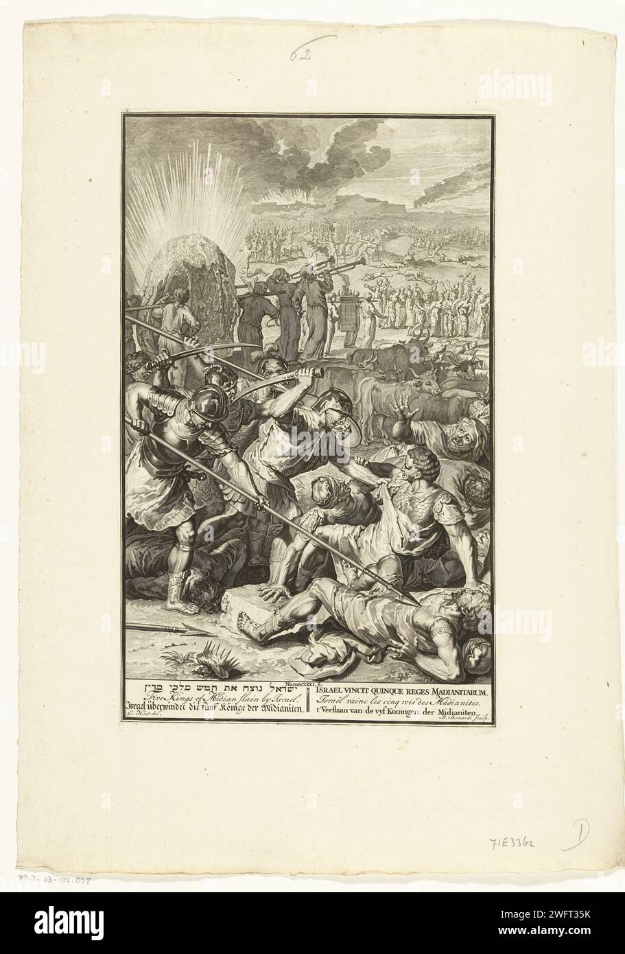Battle of the Midjanites, 1720 - 1728 print The Israeliten beat the ...