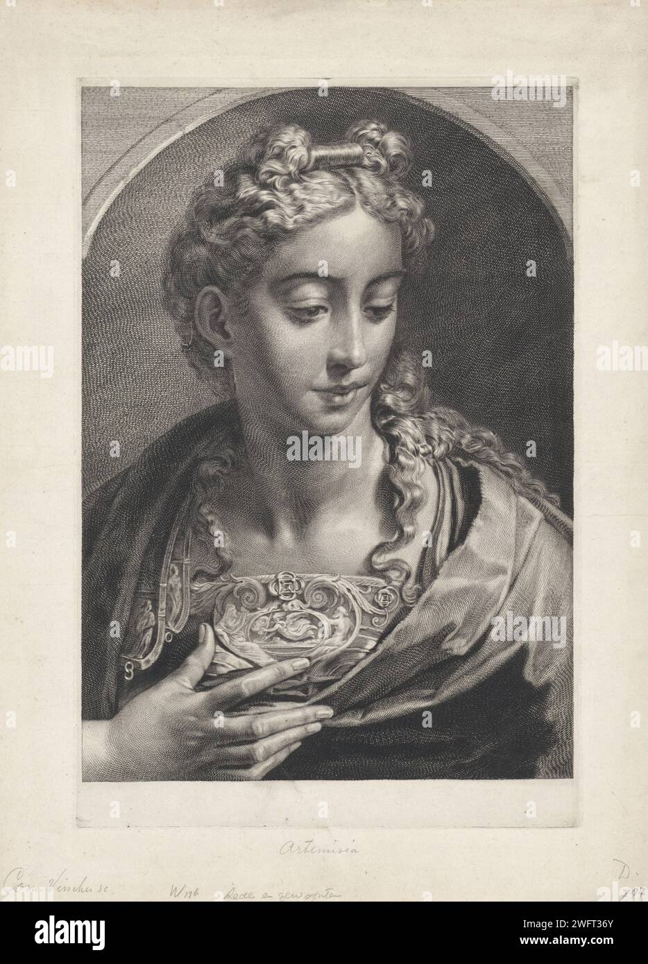 Minerva, Cornelis Visscher (2), after Parmigianino, 1638 - 1658 print ...
