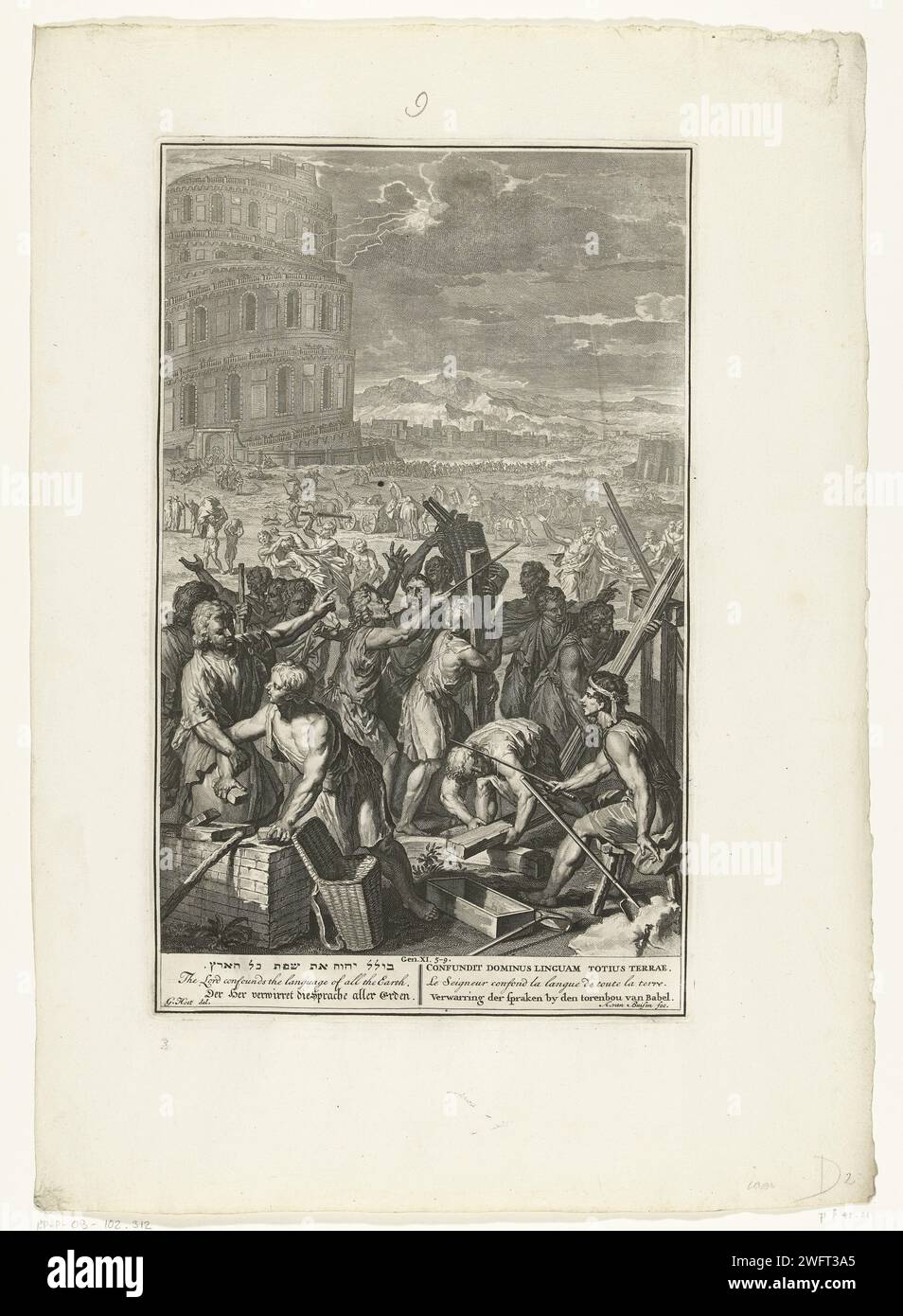 Babylonian confusion of speech, c. 1711 - c. 1720 print The ...