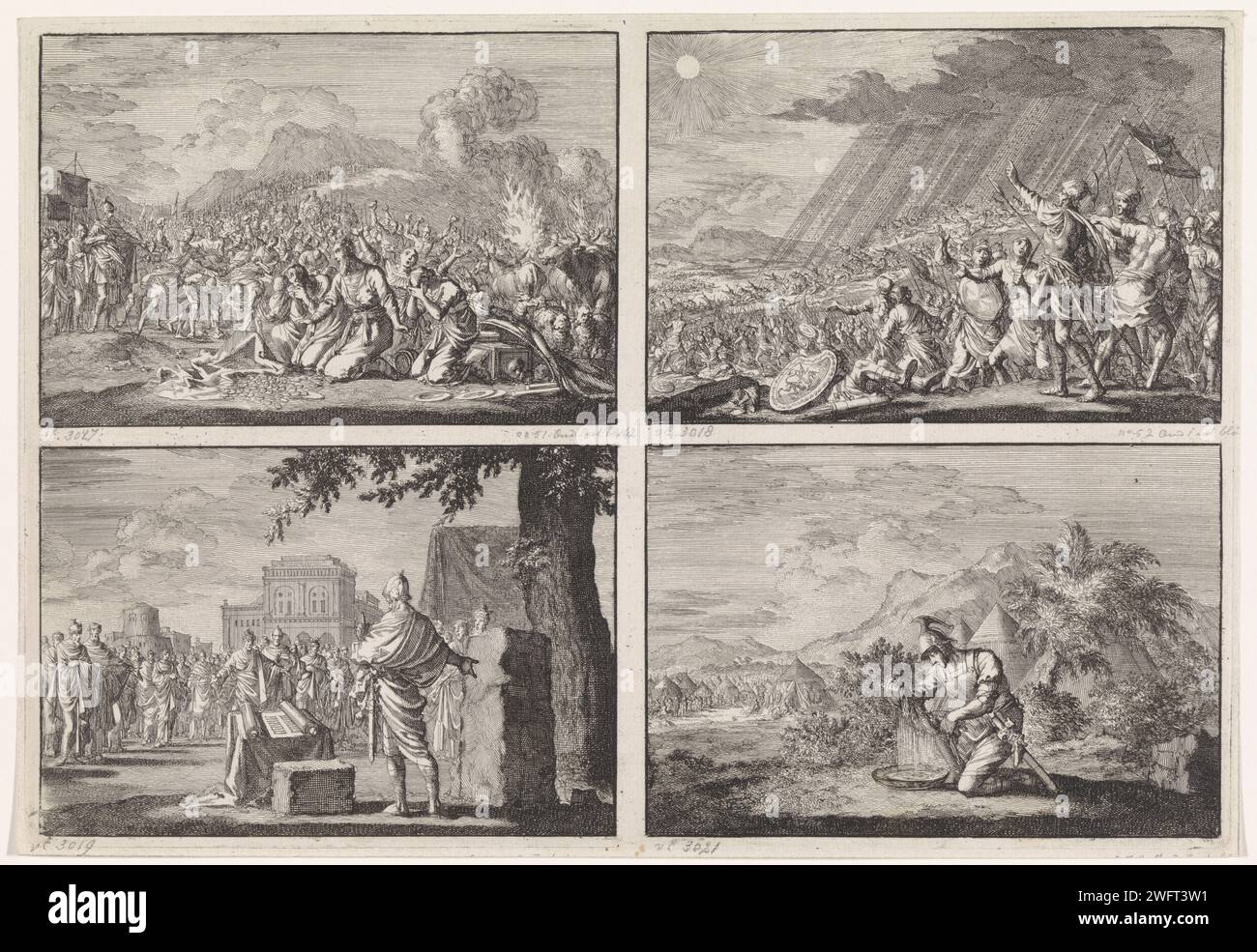 Four performances from the Old Testament, Jan Luyken, 1703 print Four ...