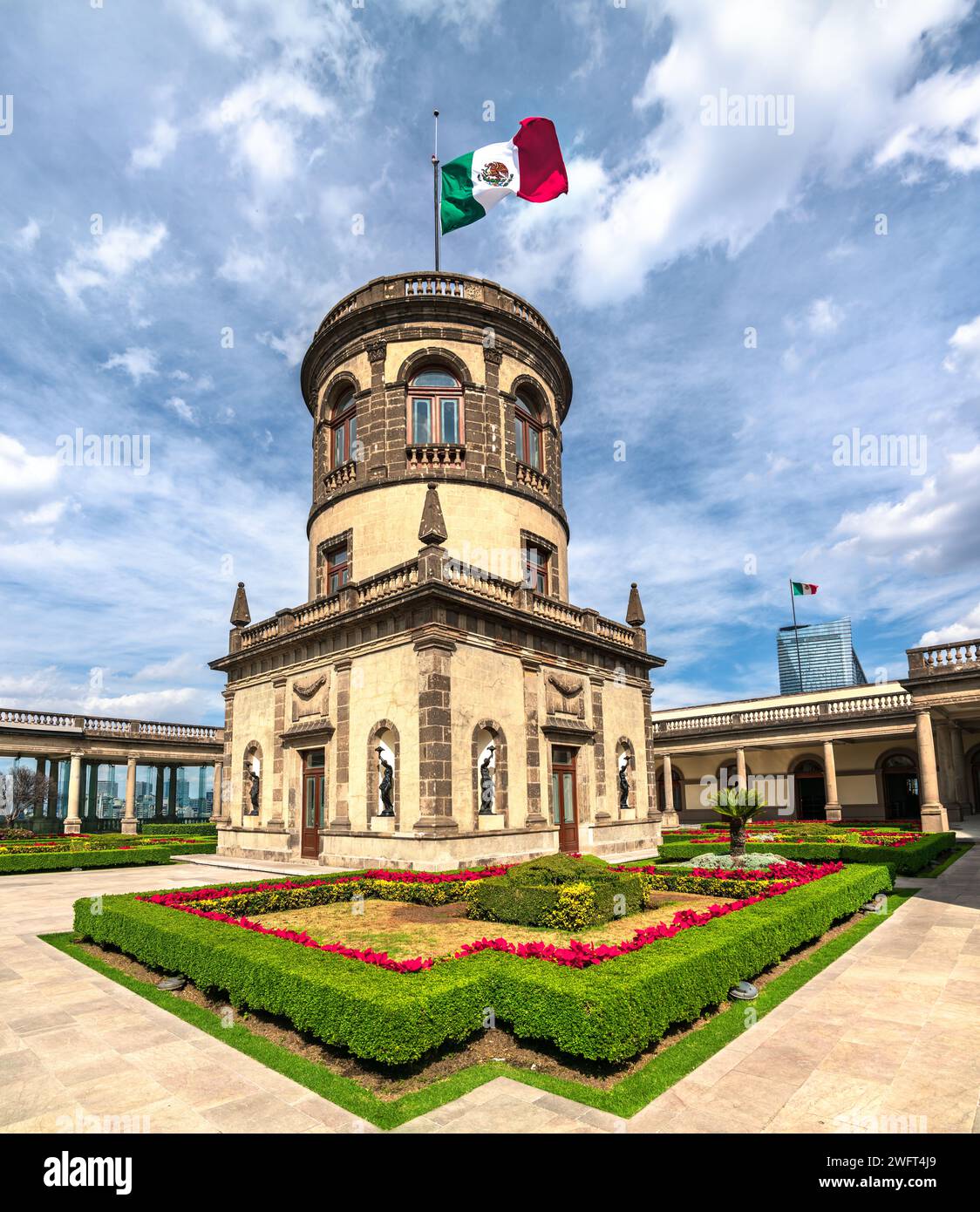 Caballero Alto Tower at Chapultepec Castle in Mexico City, Mexico Stock ...