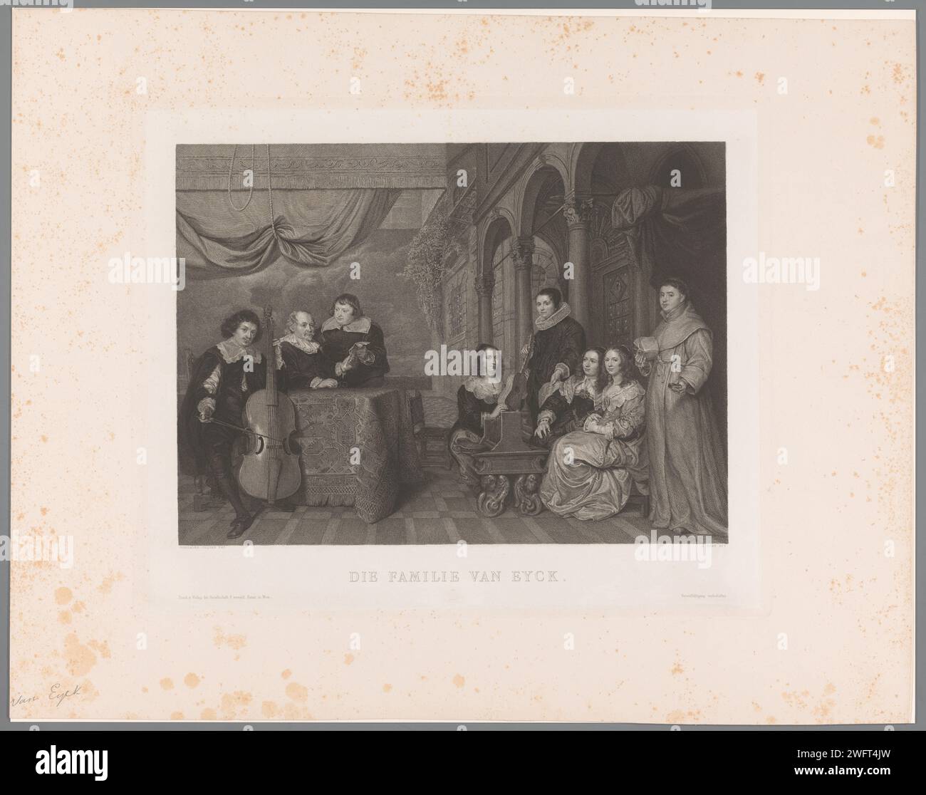 Family portrait of the Duarte family, Jenö Doby, after Gonzales Coques ...