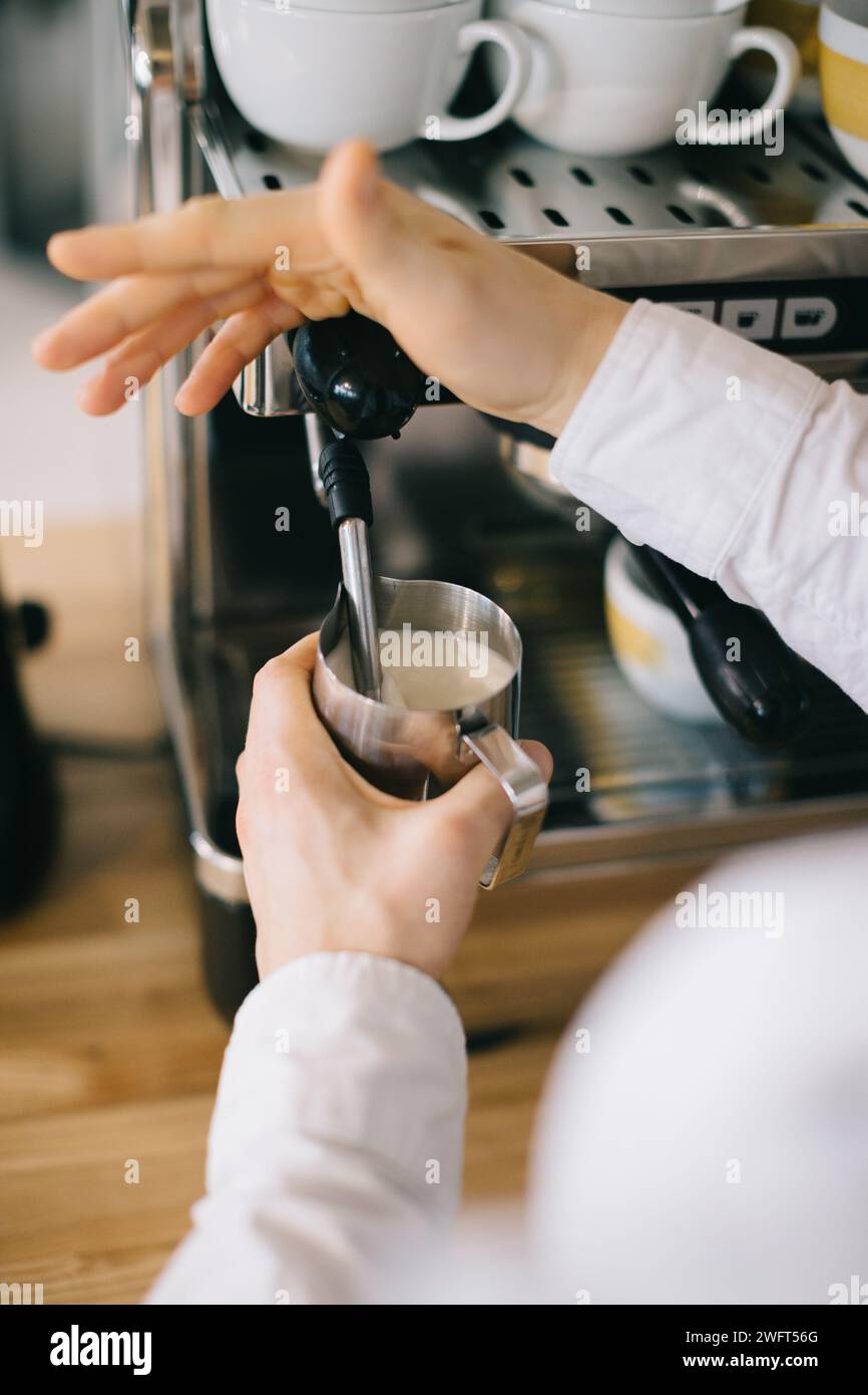 Using a espresso machine hi-res stock photography and images - Alamy