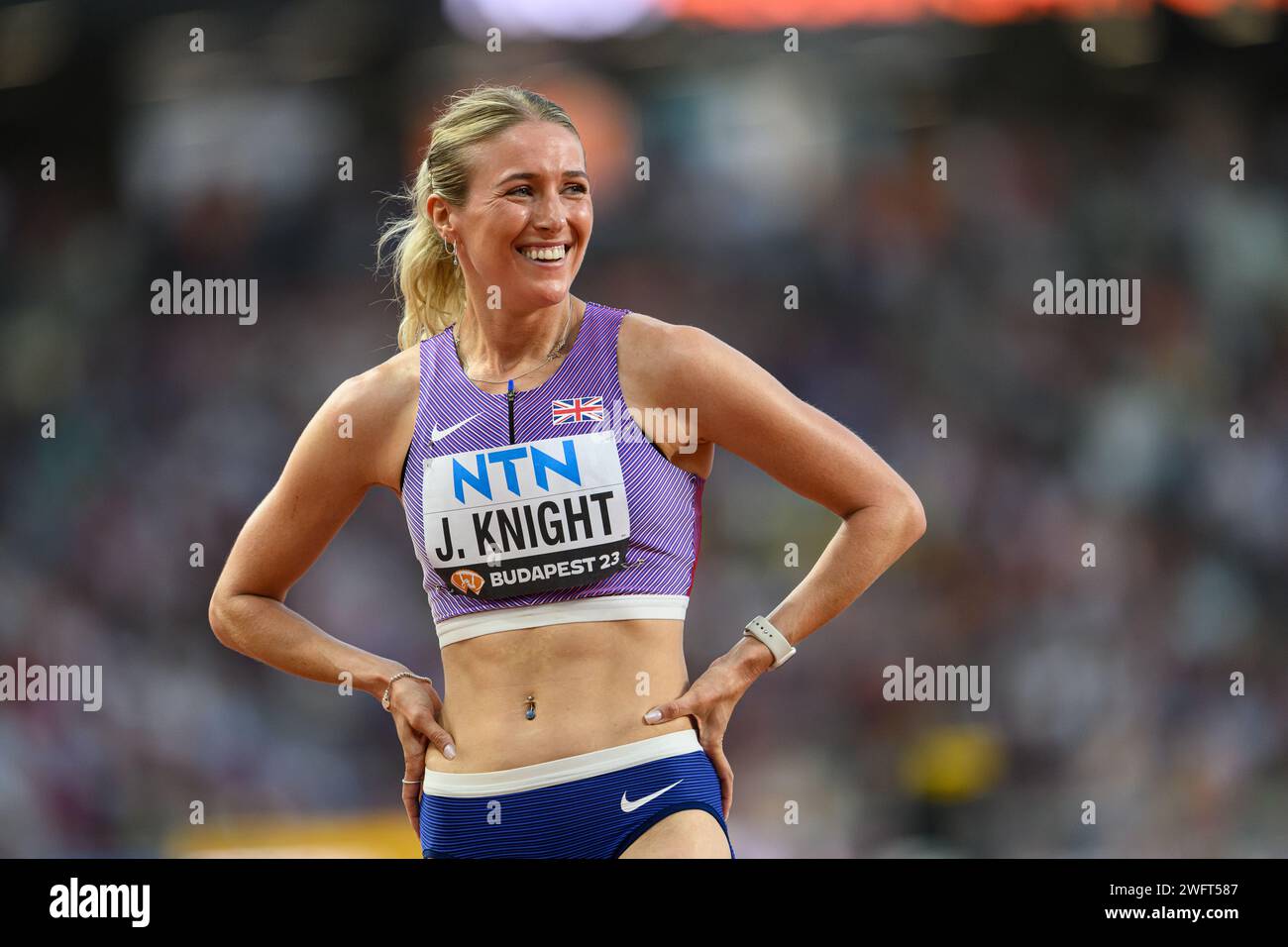 Jessie KNIGHT participating in the 400 meters hurdles at the World ...