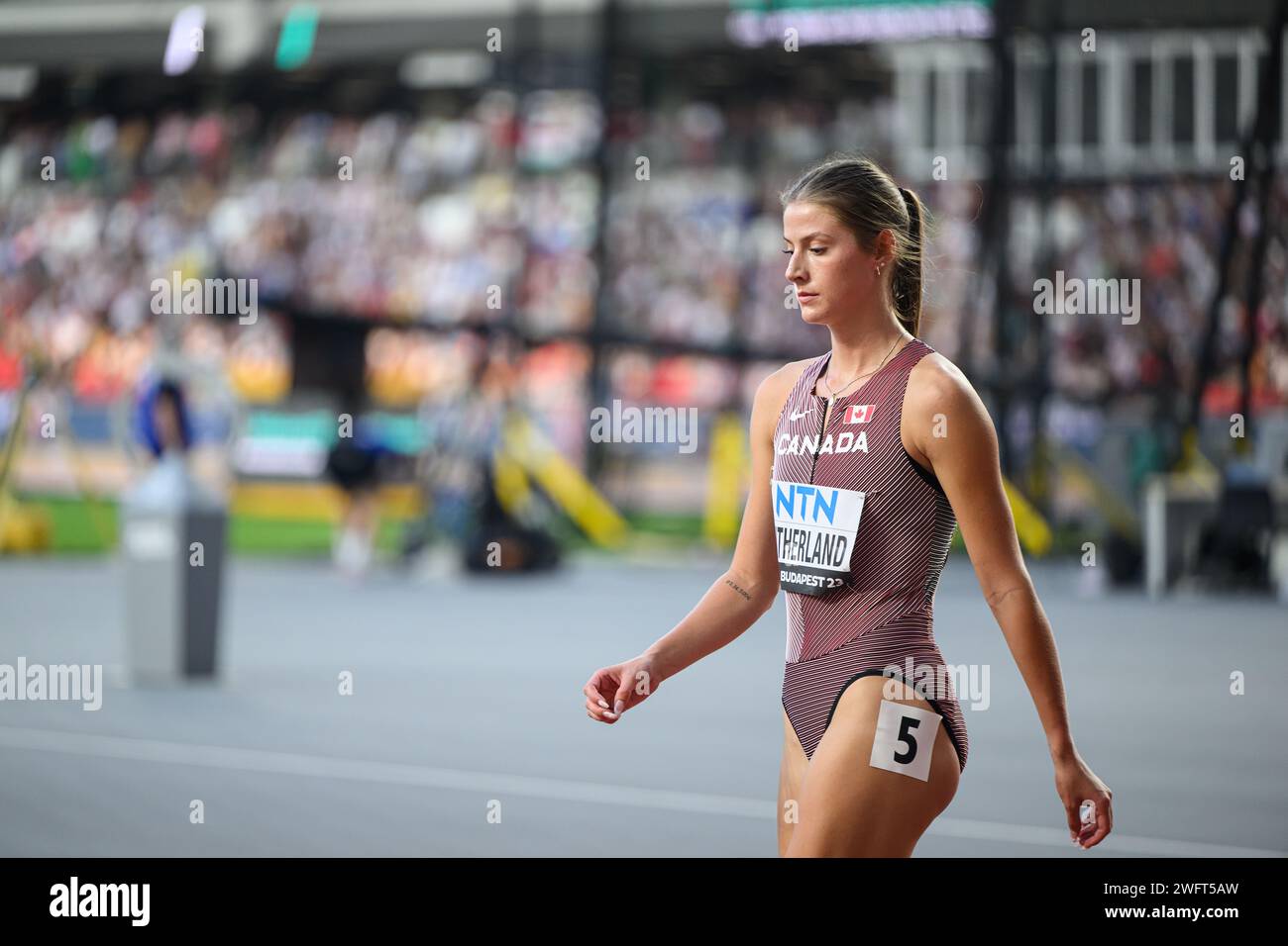 Savannah SUTHERLAND participating in the 400 meters hurdles at the ...