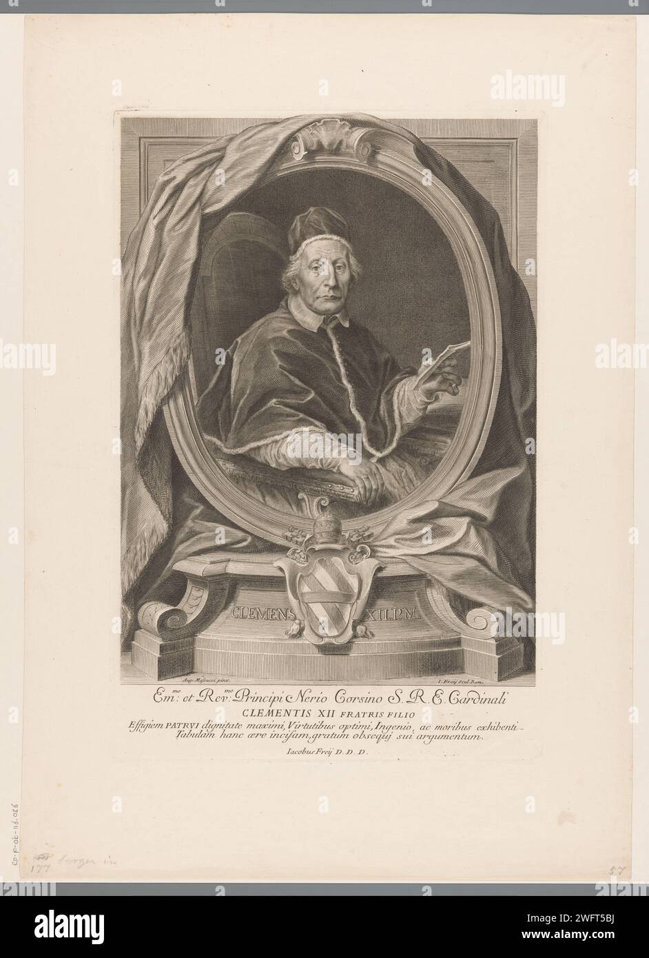 Portret Van Clemens XII, Jakob Frey (I), After Agostino Masucci, 1730 ...