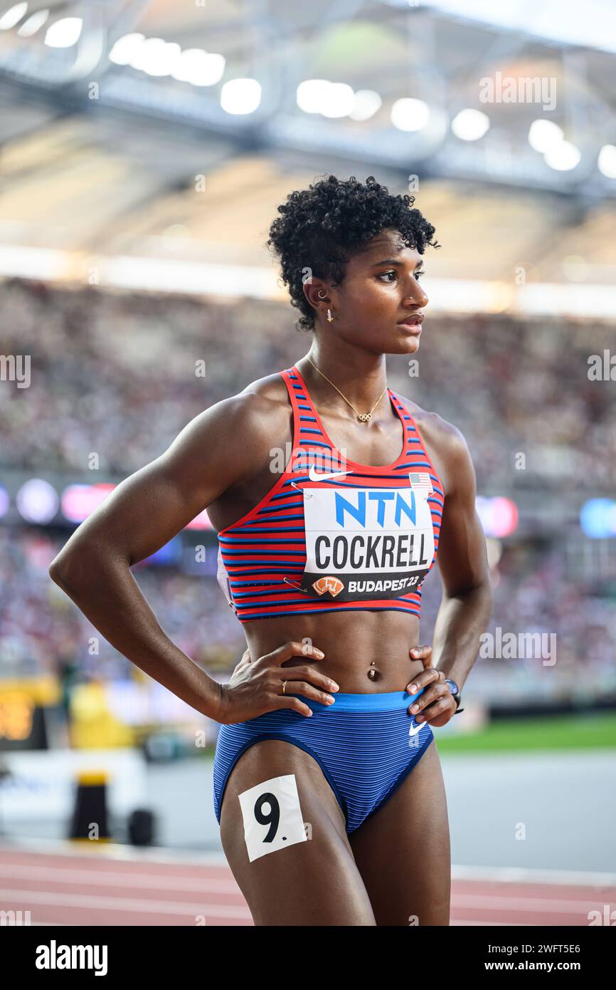 Anna COCKRELL participating in the 400 meters hurdles at the World ...